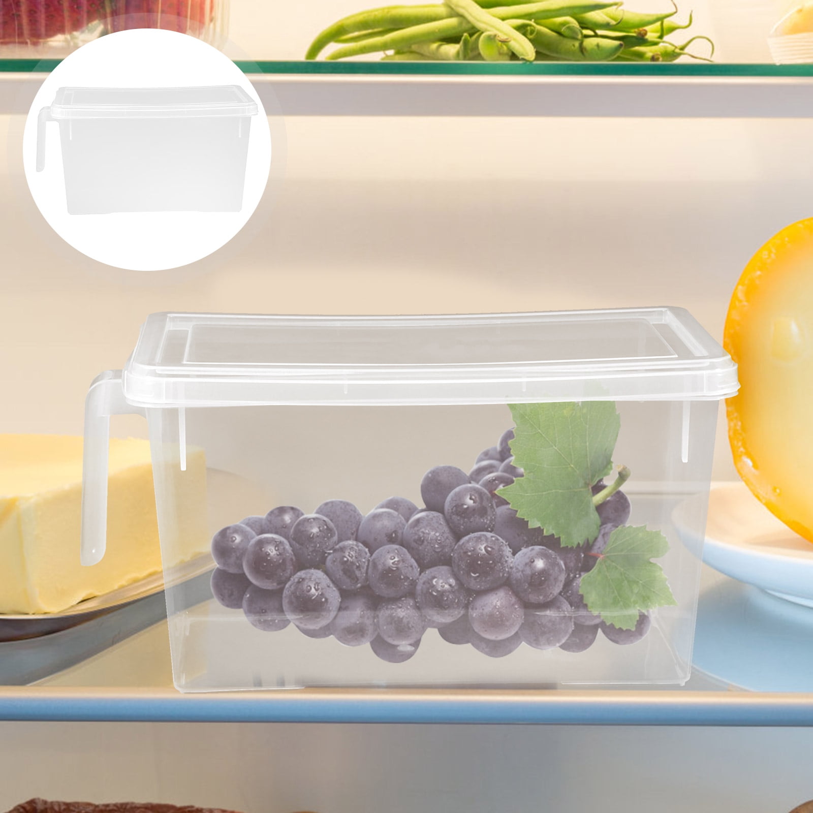 AURARMLET 1-Pack Rectangular Fridge Organizer Bin, PP Plastic Storage ...