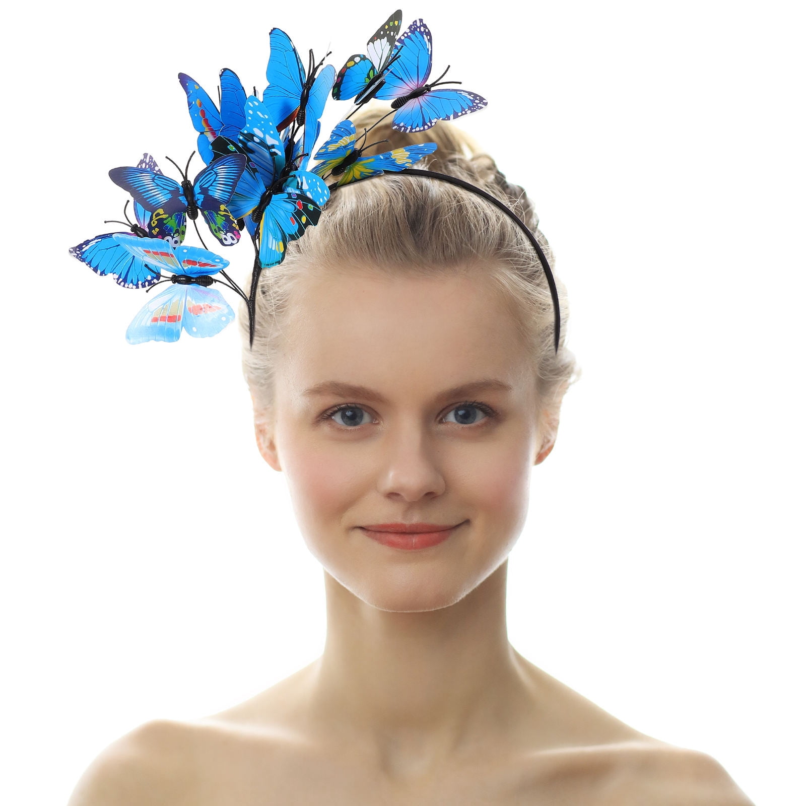 AURARMLET Fascinator Hair Hoop Butterfly Shape Blue Plastic 1Set ...