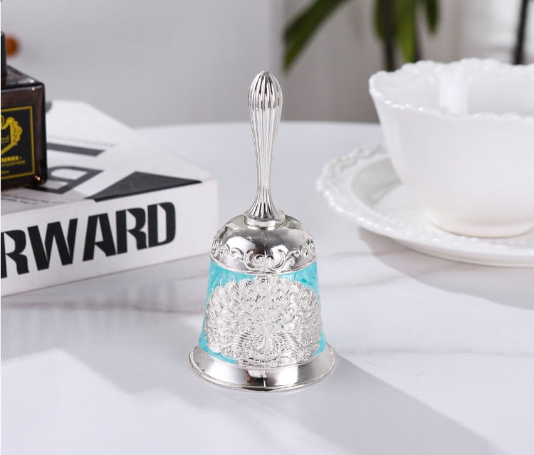 AURARMLET Hand Bell: Loud Hand Bell with Handle Peacock Relief ...