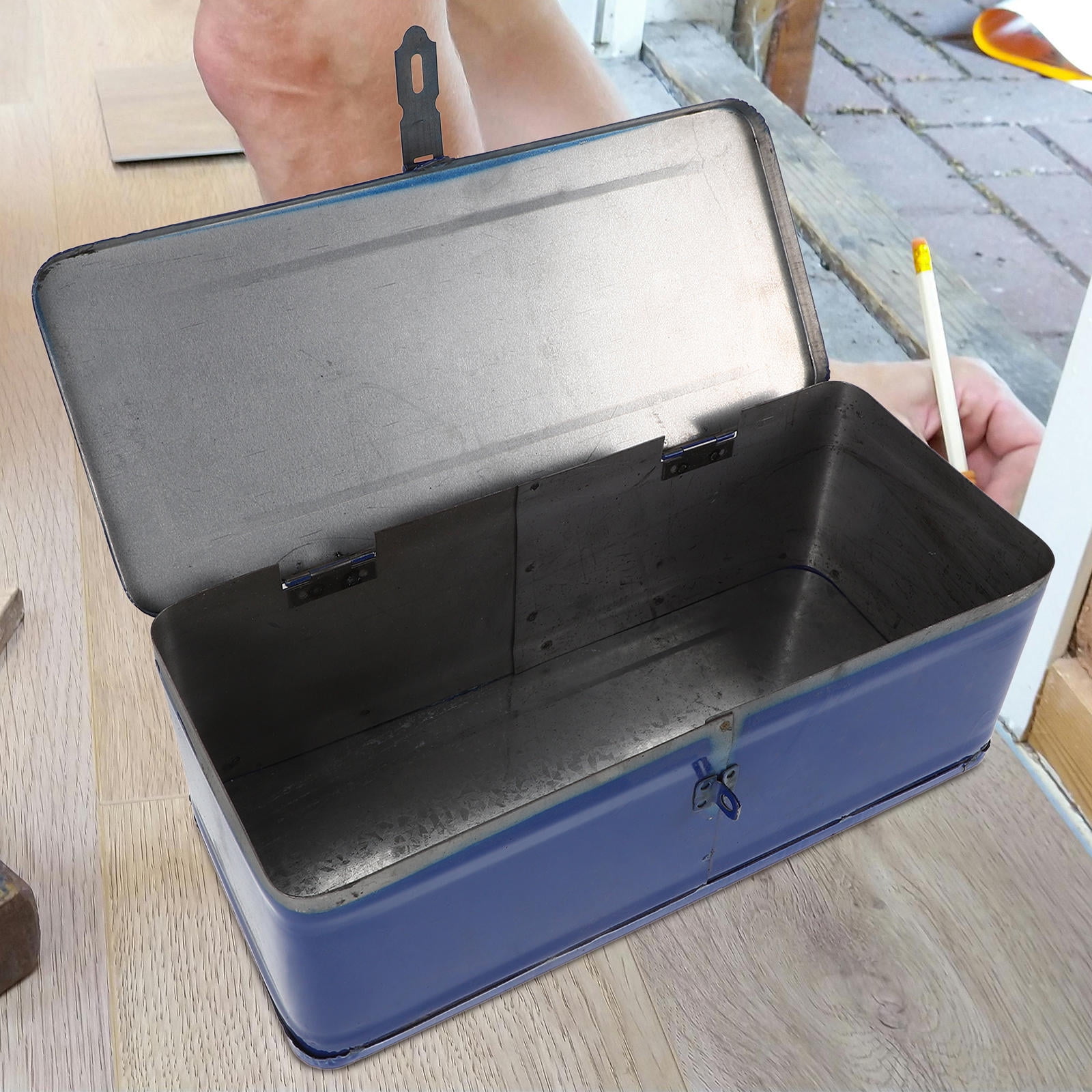 AURARMLET Durable Metal Tool Box Storage Case Portable Organizer with ...