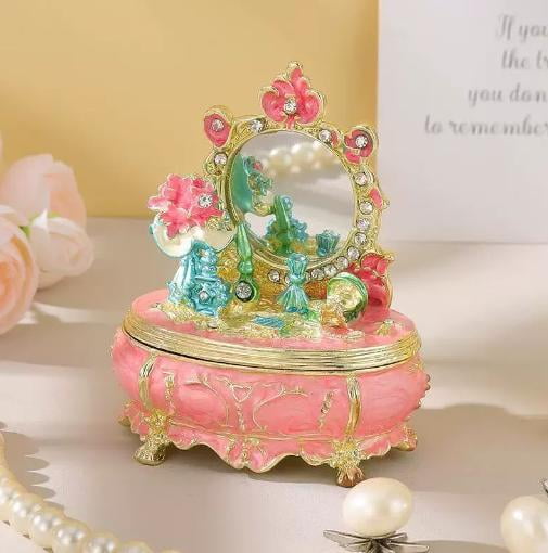 AURARMLET Elegant Metal Enameled Enamel Storage Box Hand Painted ...