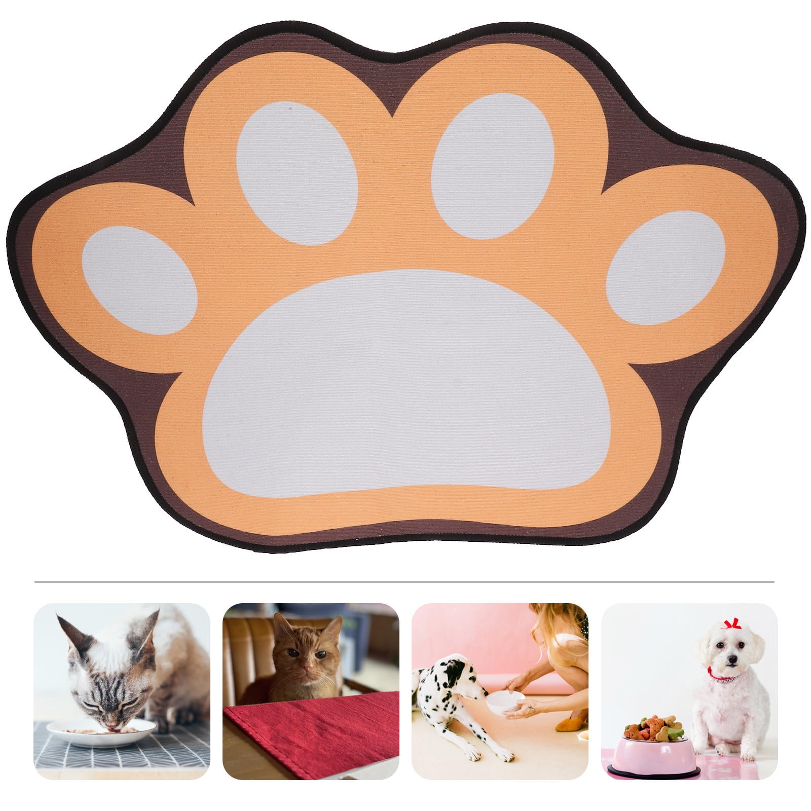 AURARMLET Orange Cat Bowl Mat Slip-Resistant Pet Food Mat for ...