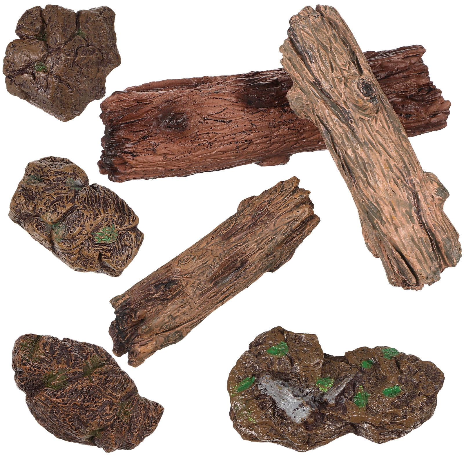 AURARMLET Landscape Accessory 1 Set Mini Tree Stump Decor Light Brown ...