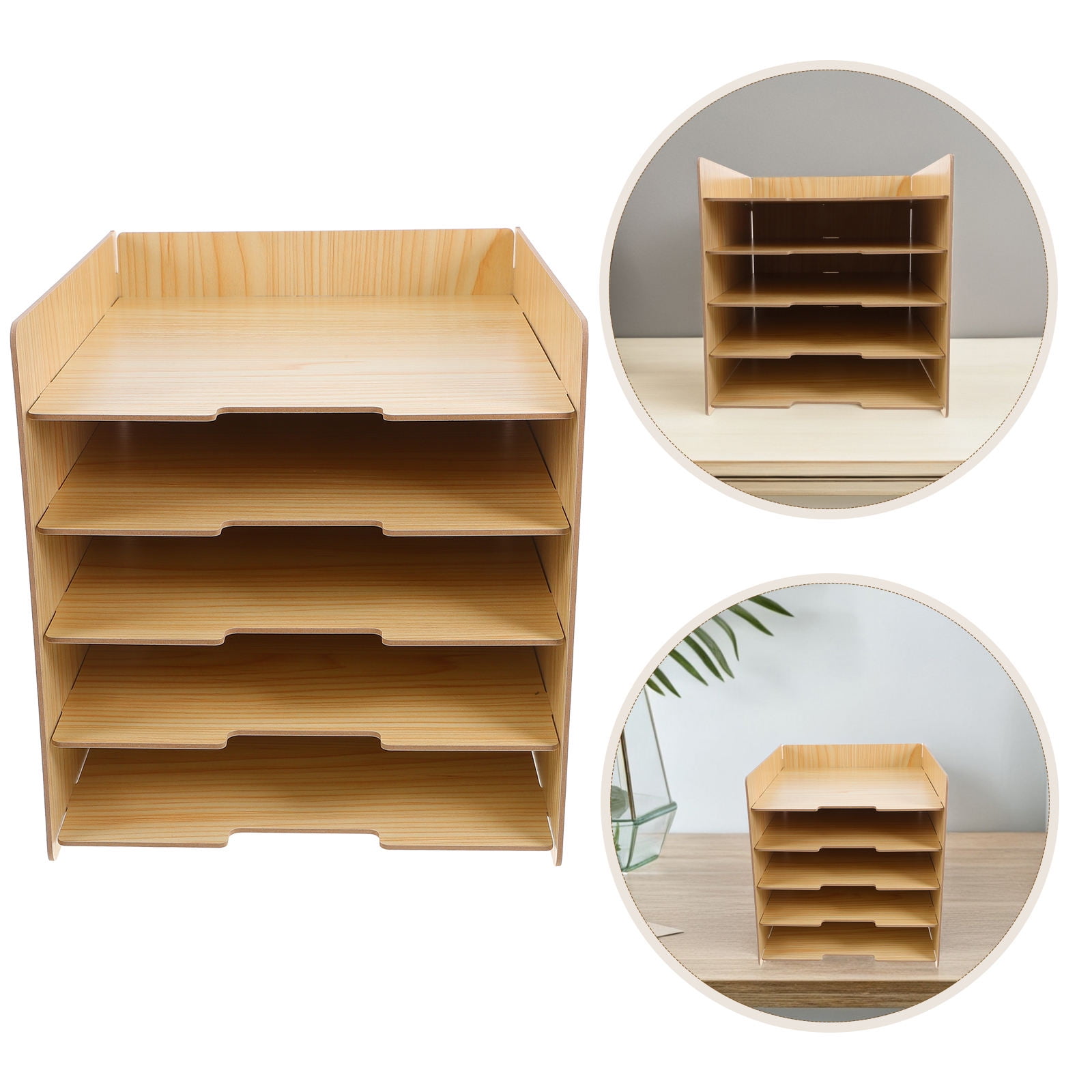 AURARMLET Literature Rack Multi Layered Wooden for School Document ...