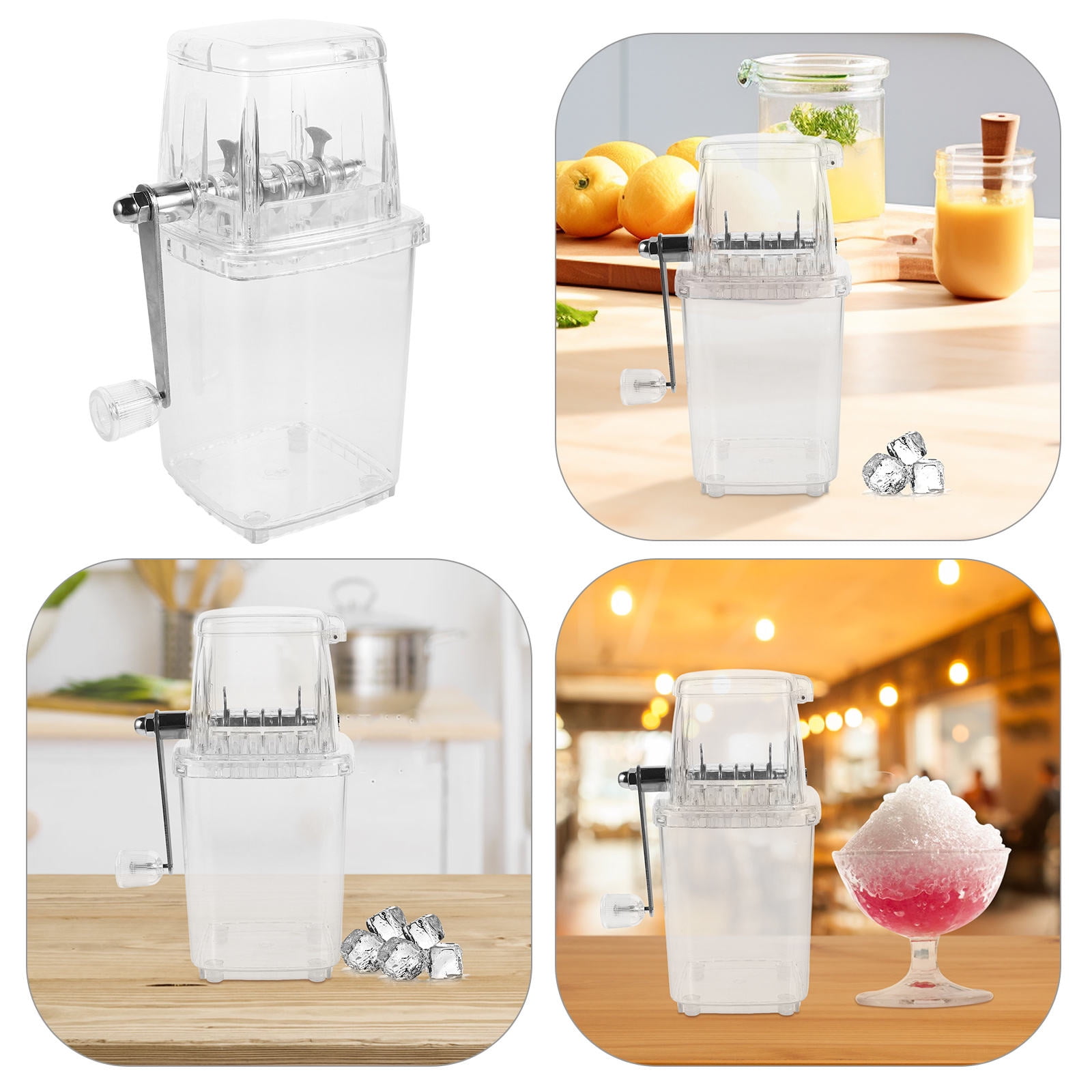 AURARMLET Manual Ice Shaver 1Set Portable Crushed Ice Machine Stainless ...