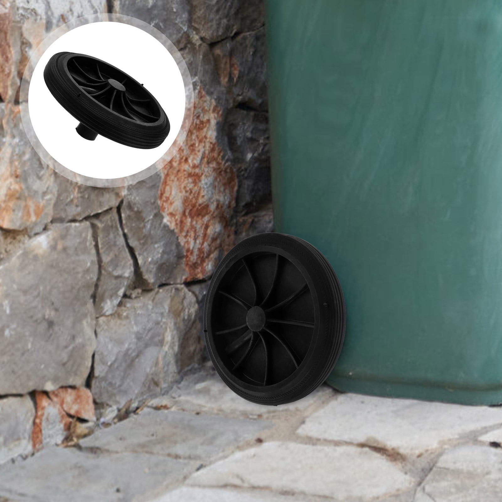 AURARMLET Trash Can Wheel Replacement Set with Black Rubber and Plastic ...