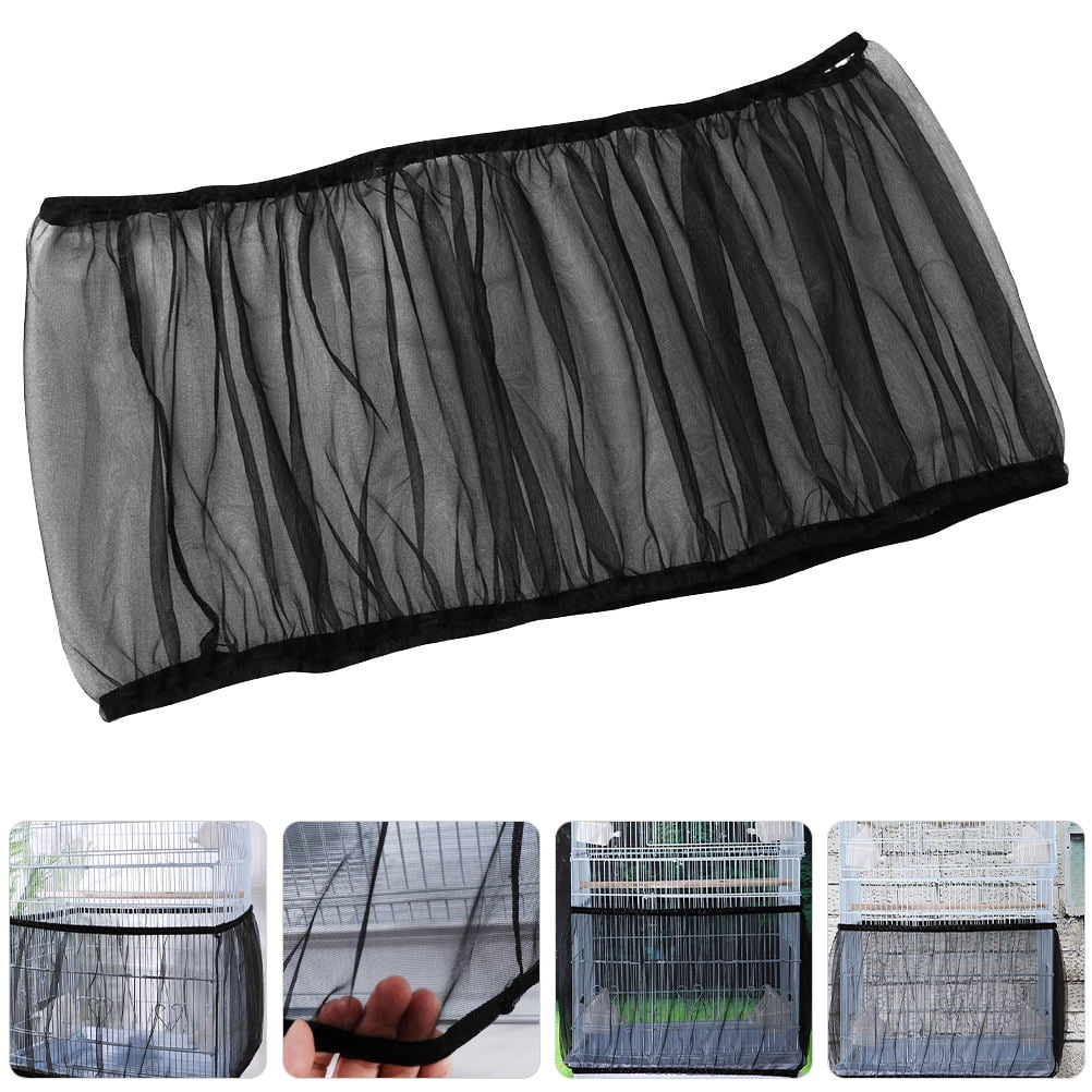AURARMLET Black Polyester Parrot Cage Protector Cover, Breathable and ...