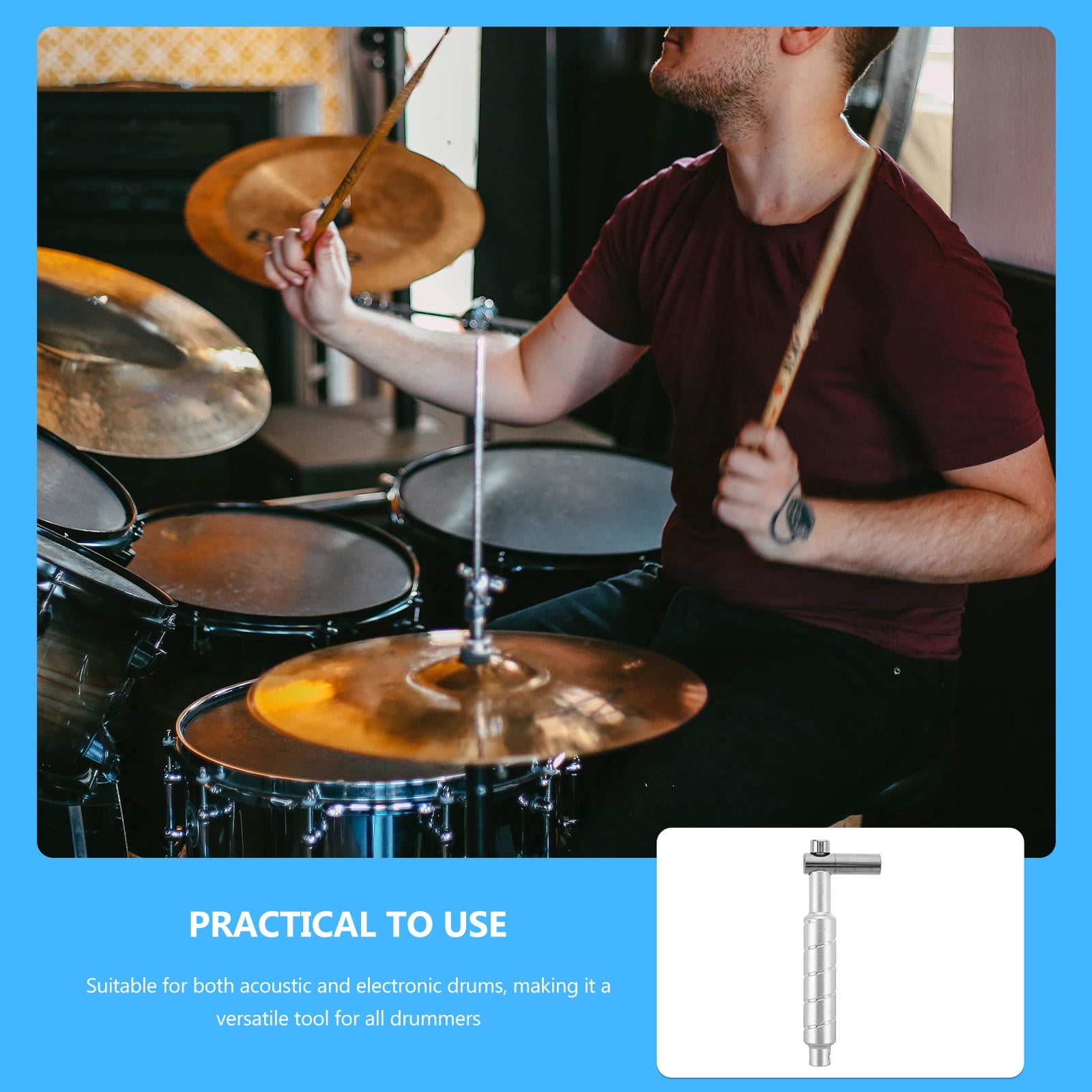 AURARMLET L-Shaped Percussion Drum Tuner Adjustable Drum Tone Tool for ...