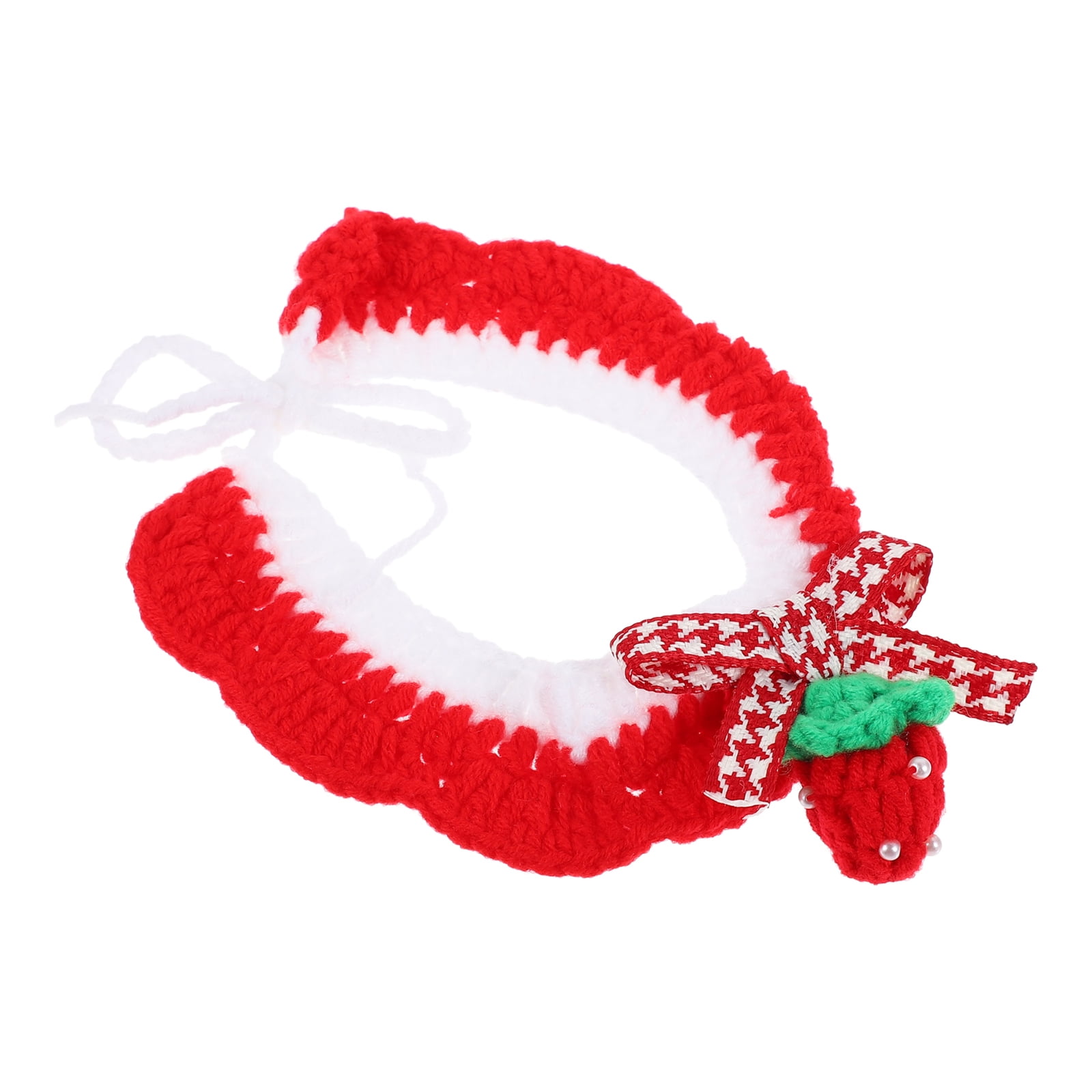 AURARMLET 1Pack Cute Kitten Collar Red Woolen Yarn Pet Fashion ...