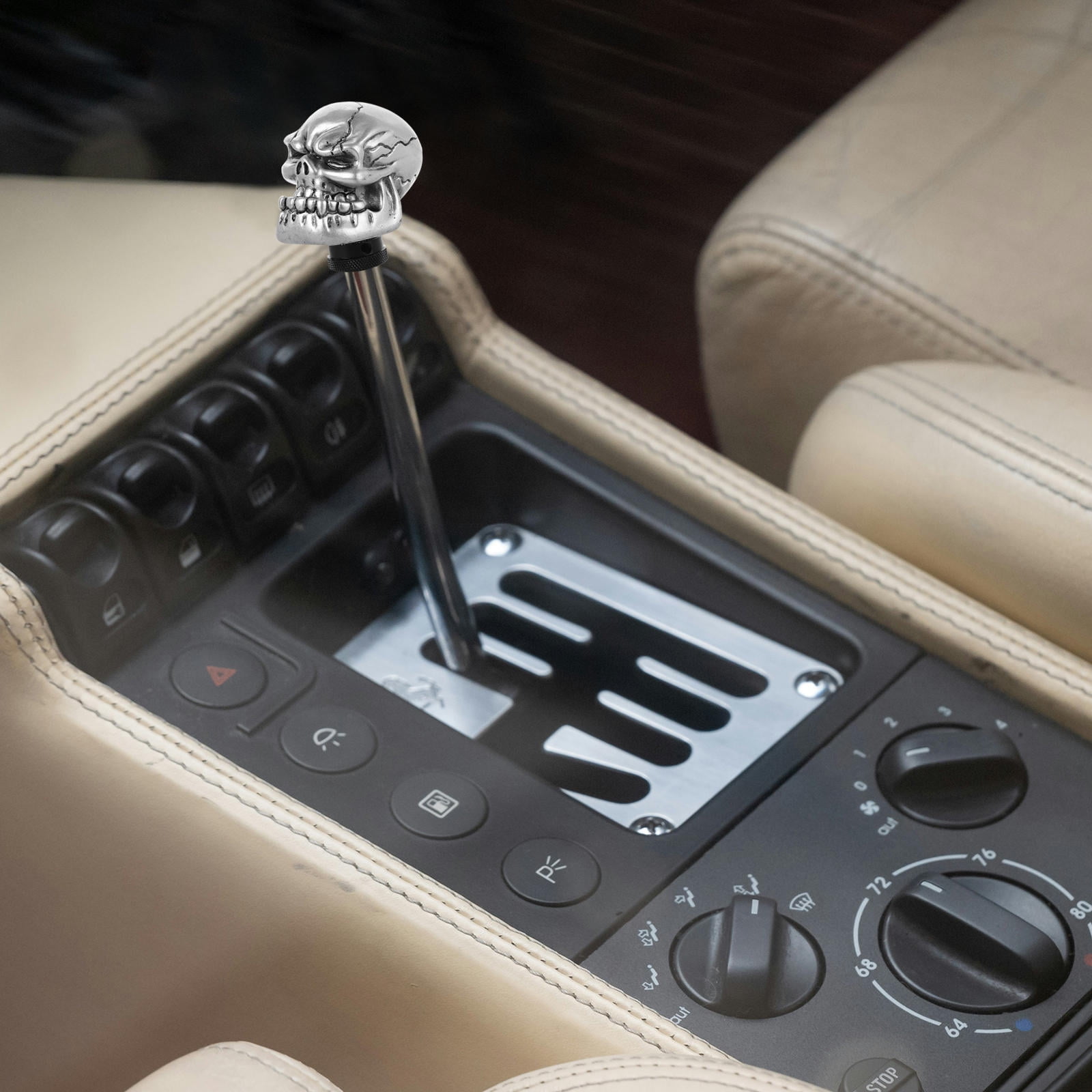 AURARMLET Plated Silver Resin Skull Gear Shift Knob Universal Manual ...