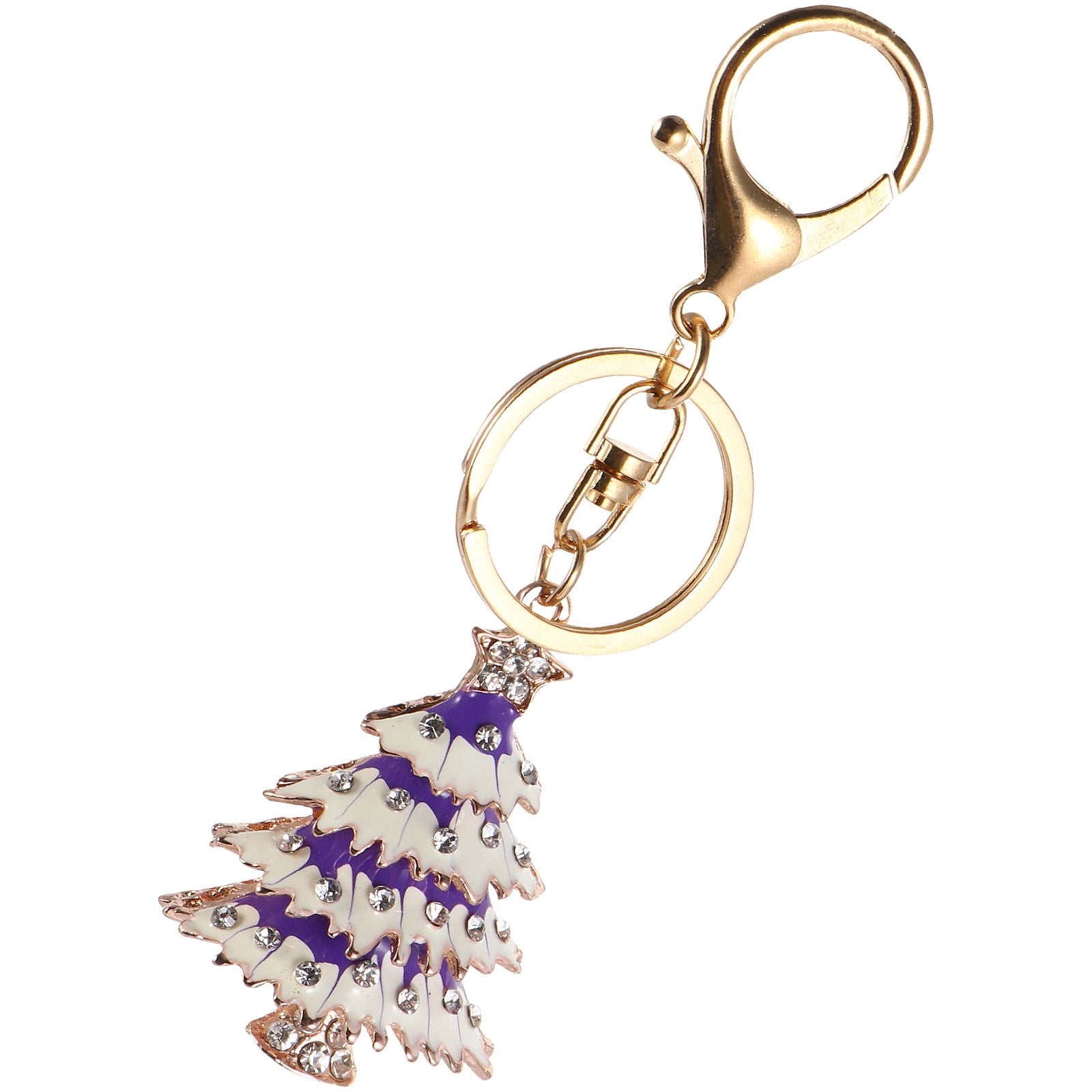 AURARMLET Purple Christmas Tree Keychain Crystal Alloy Rhinestone ...