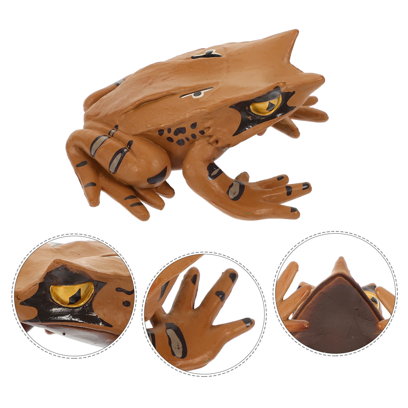 AURARMLET Realistic Plastic Frog Figurine for Kids Use Brown Decor 3.15 ...