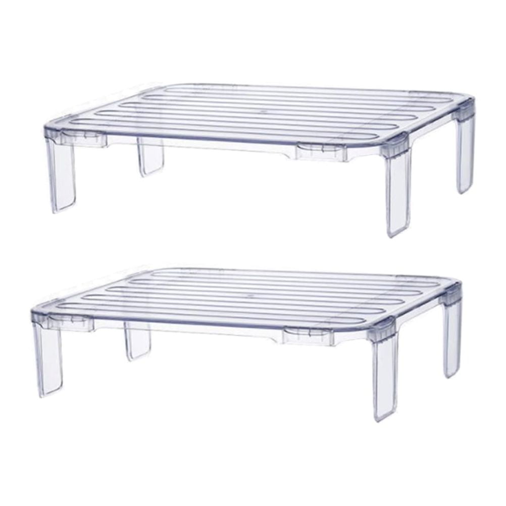 AURARMLET Refrigerator Storage Layered Shelf 28.3X9.6In Clear Plastic ...