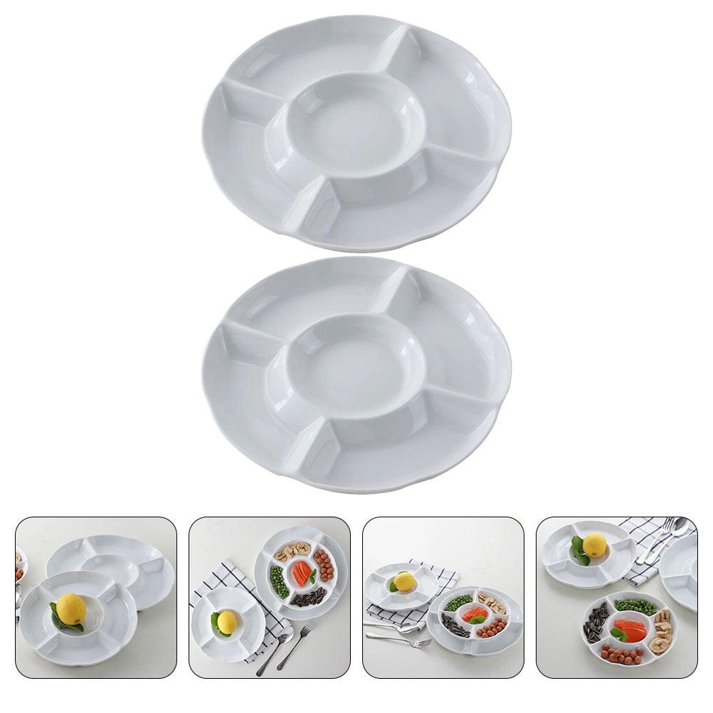 AURARMLET Divided Serving Plate Sectioned Serving Tray 2Pcs - Walmart.com