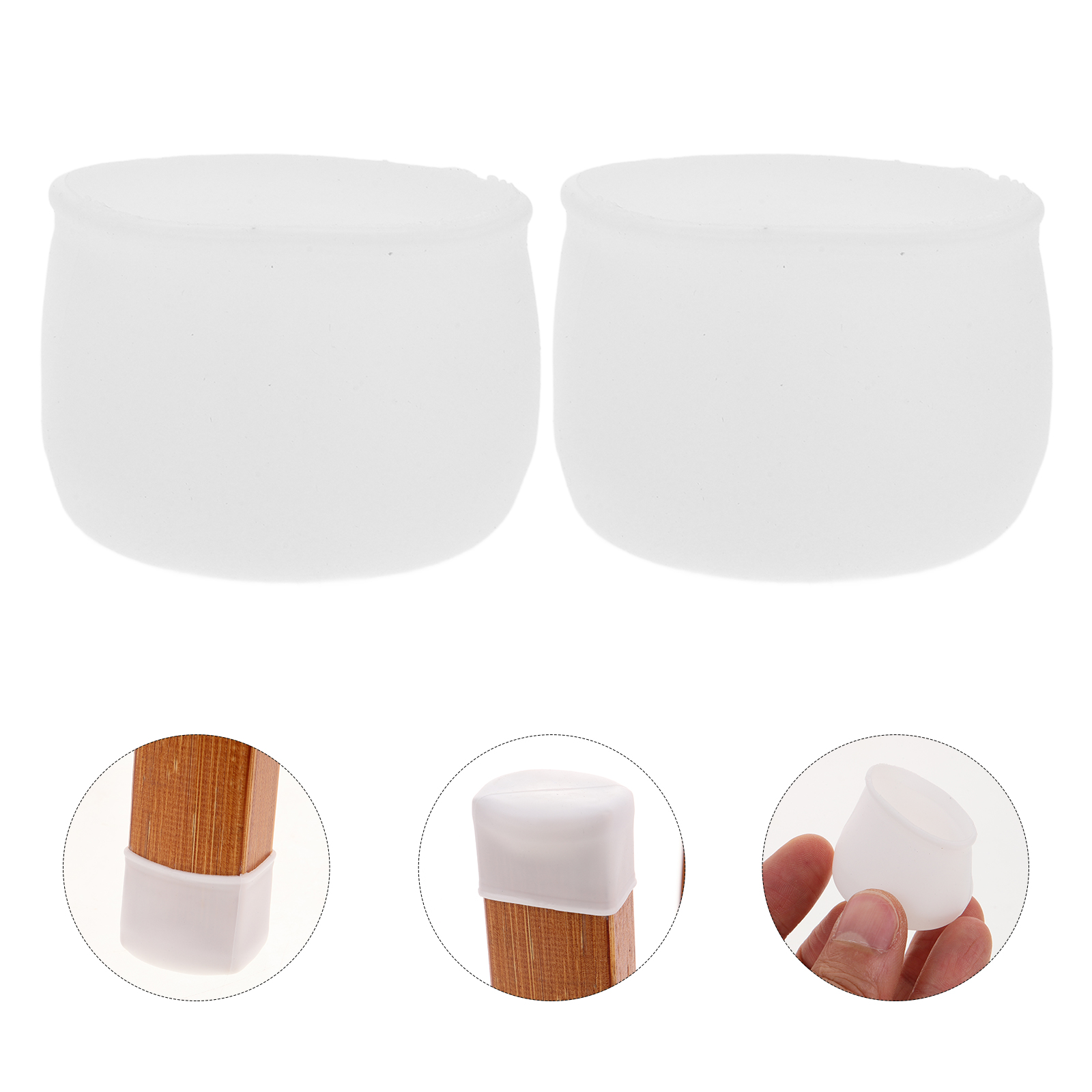 AURARMLET Table Leg Protector Desk Leg Protective Cover Silicone White ...