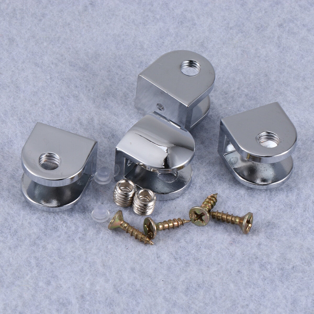 AURARMLET Silver Flat Glass Clamps 4Pcs Adjustable for Glass Thickness ...