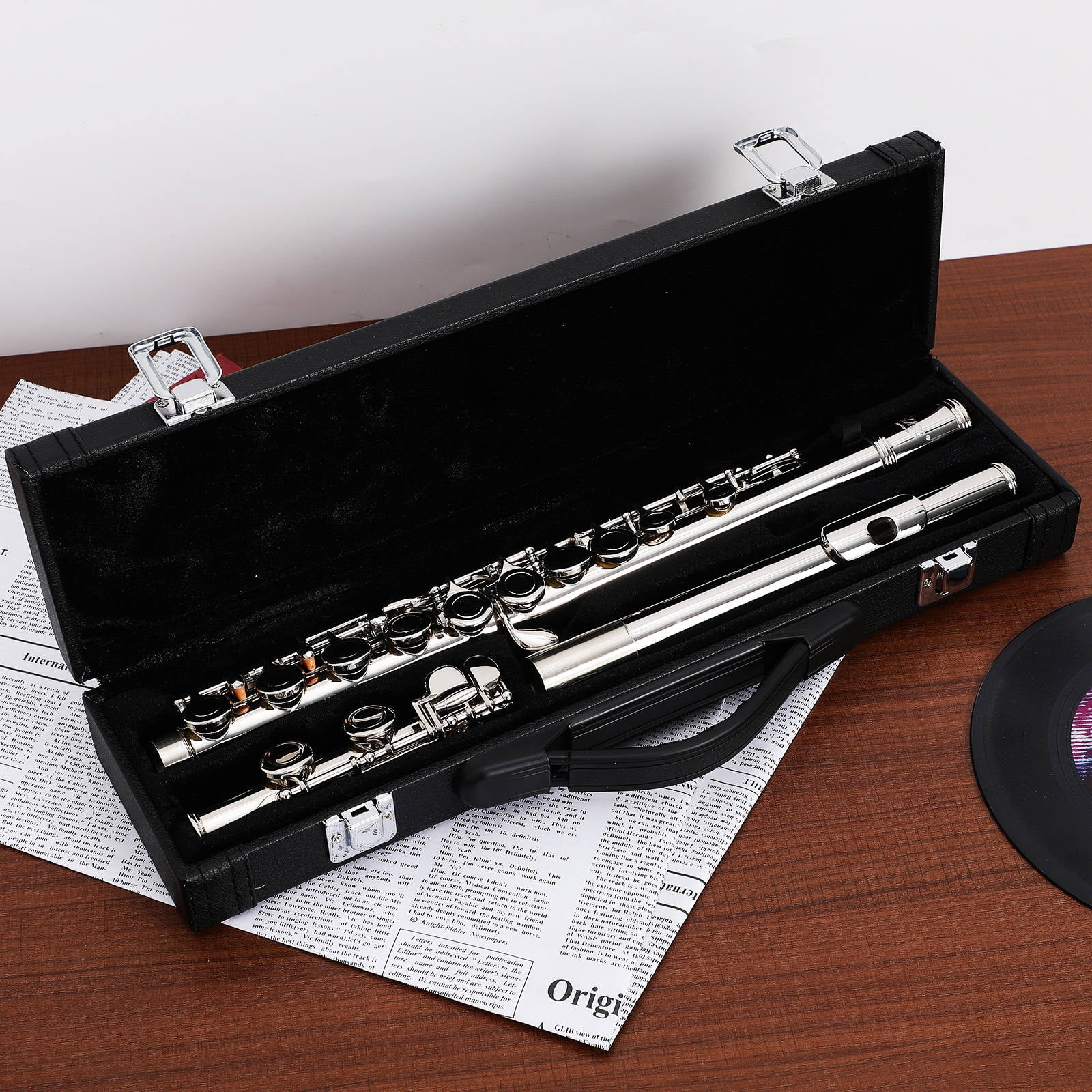 AURARMLET Silver Flute Instrument for Home Use with Easy Storage and ...