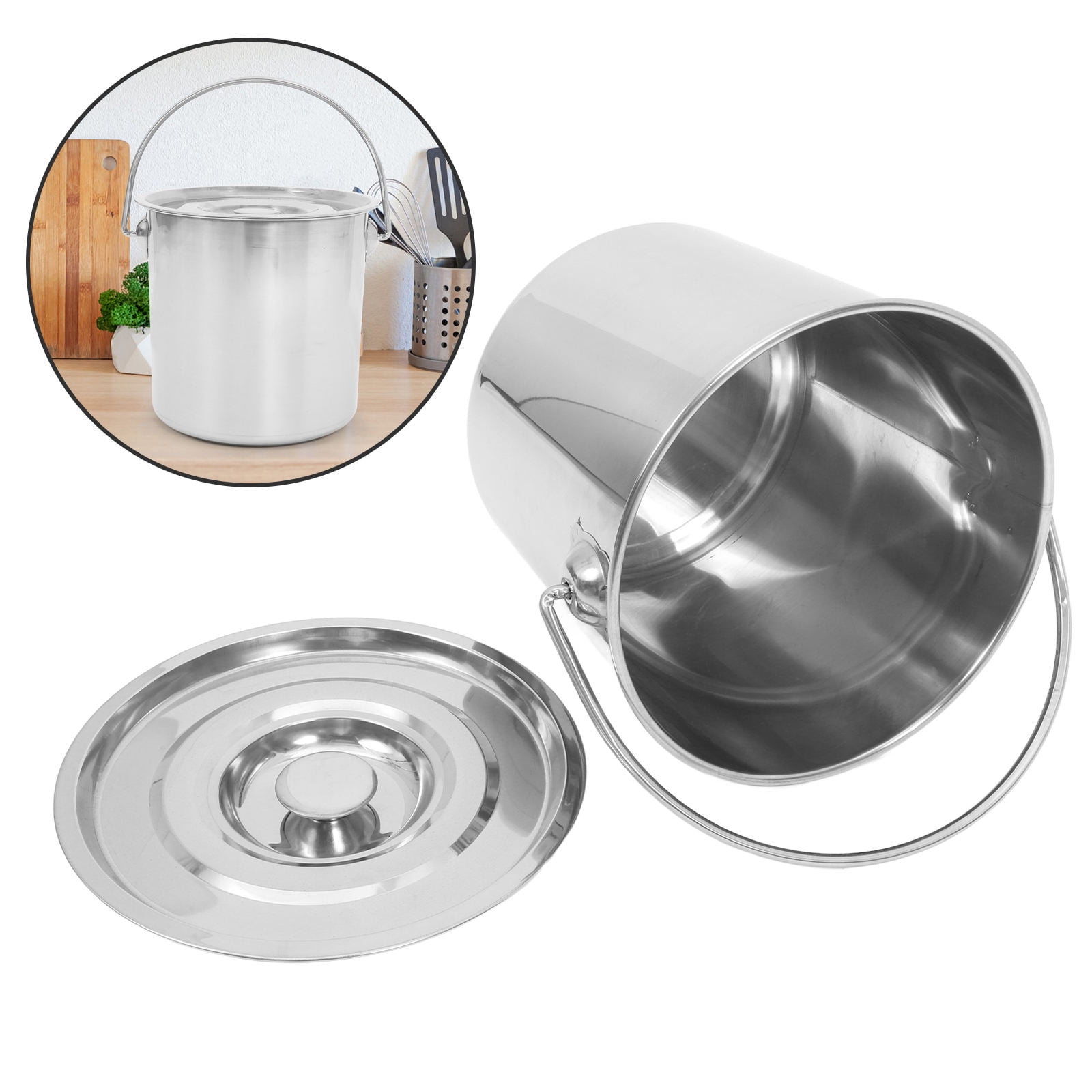 AURARMLET Stainless Steel Bucket Liquid Holding Milk Pail For Home ...