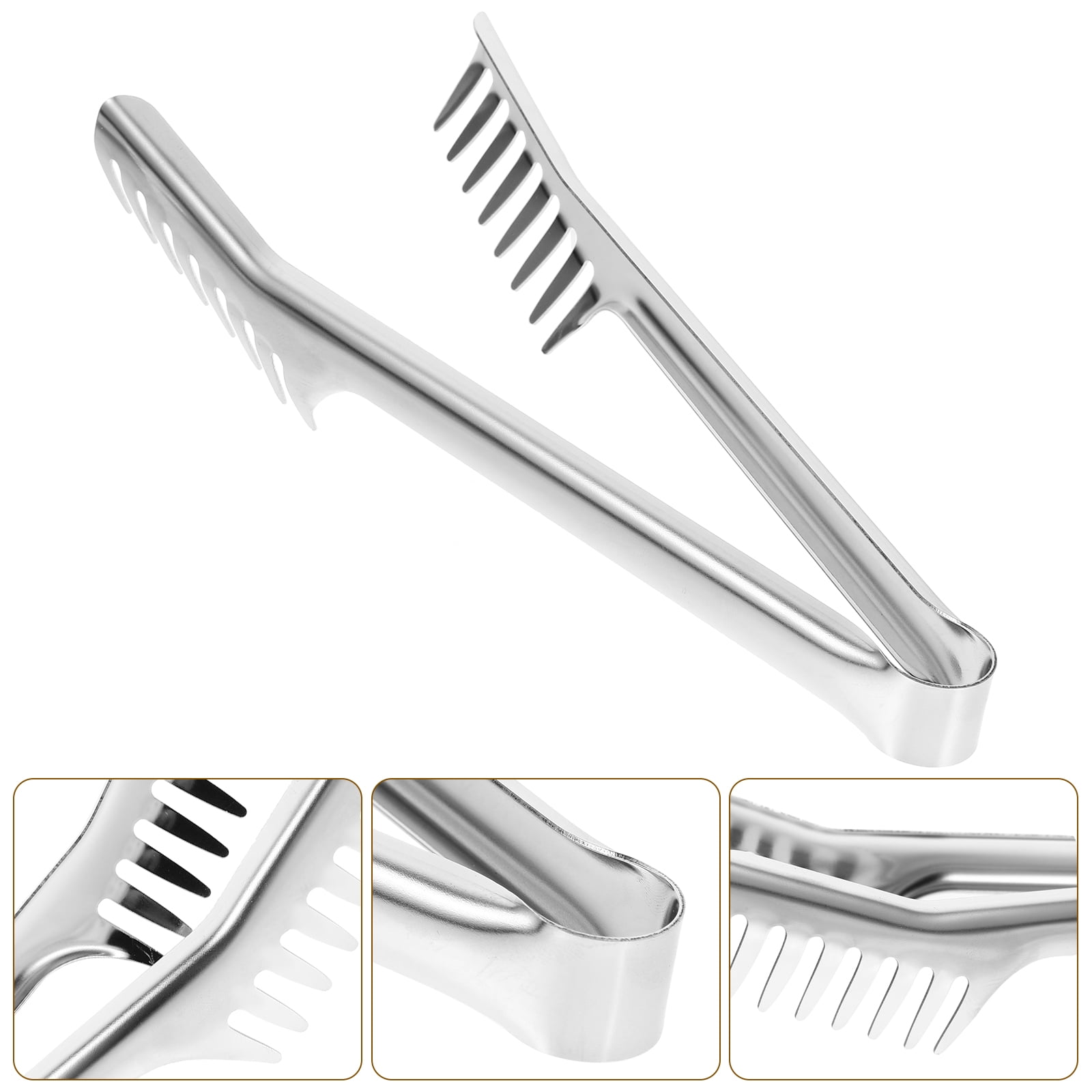 AURARMLET Stainless Steel Cooking Tongs, Silver, Perfect for Barbecue ...