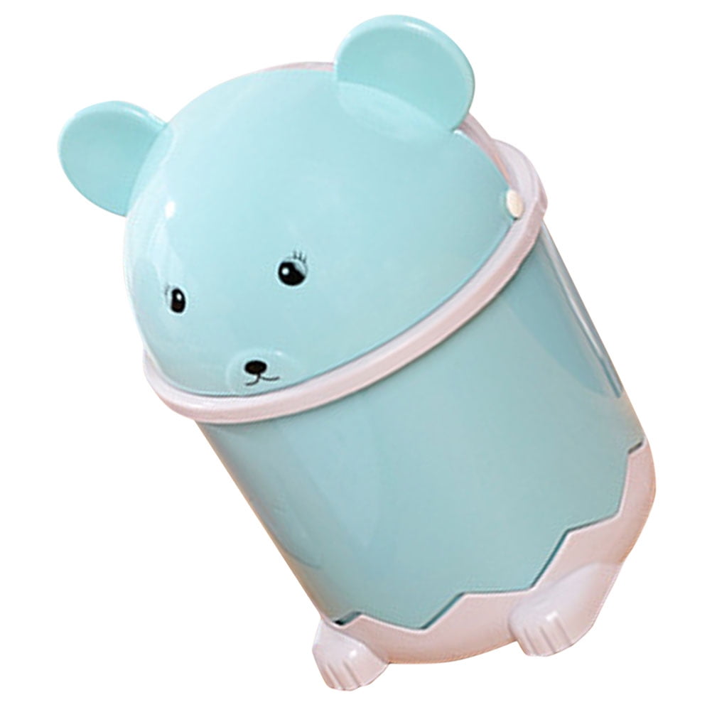 AURARMLET Tiny Garbage Can Blue Plastic Simple Design for Bathroom ...