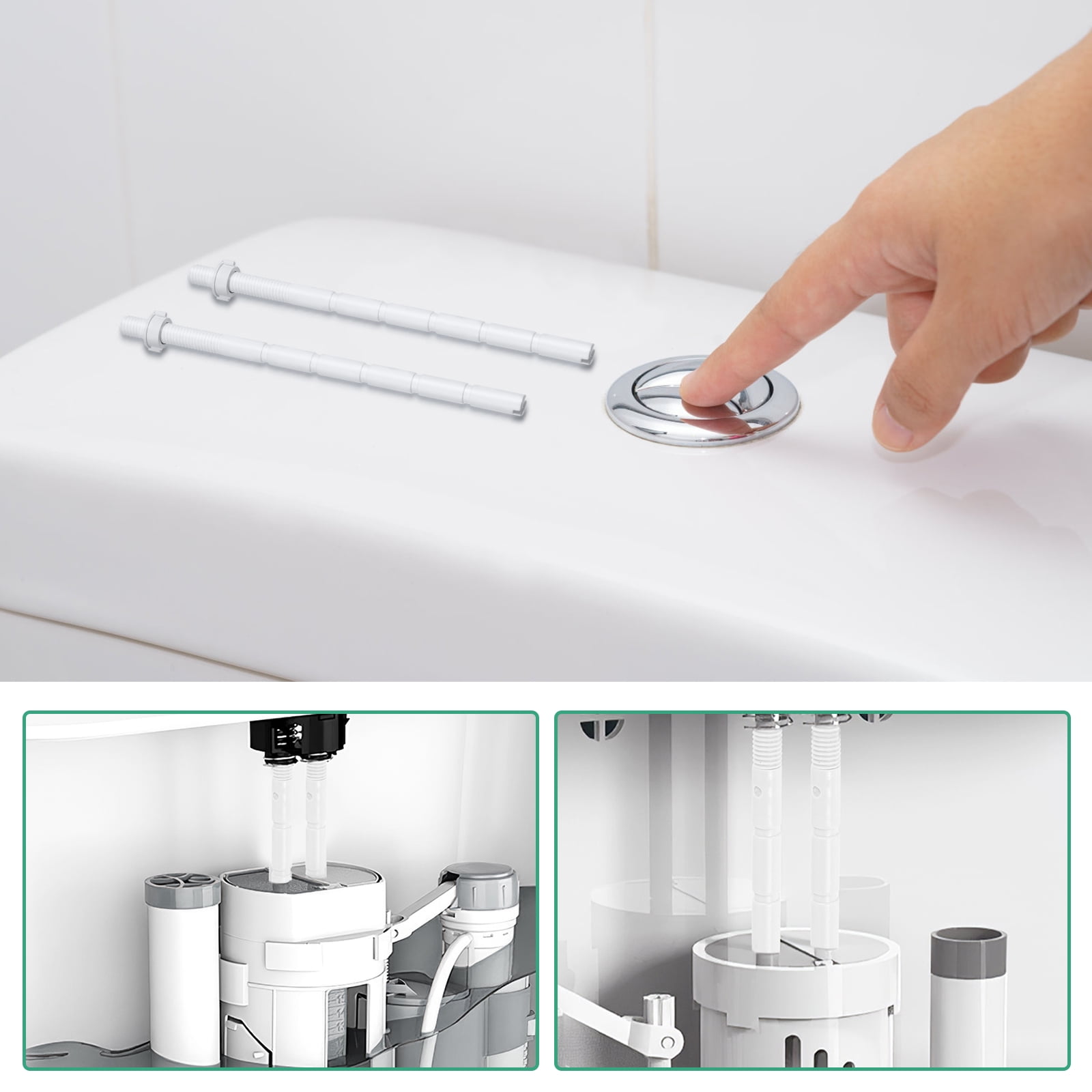 AURARMLET Plastic Toilet Flush Button Extension Rods for Push Button ...