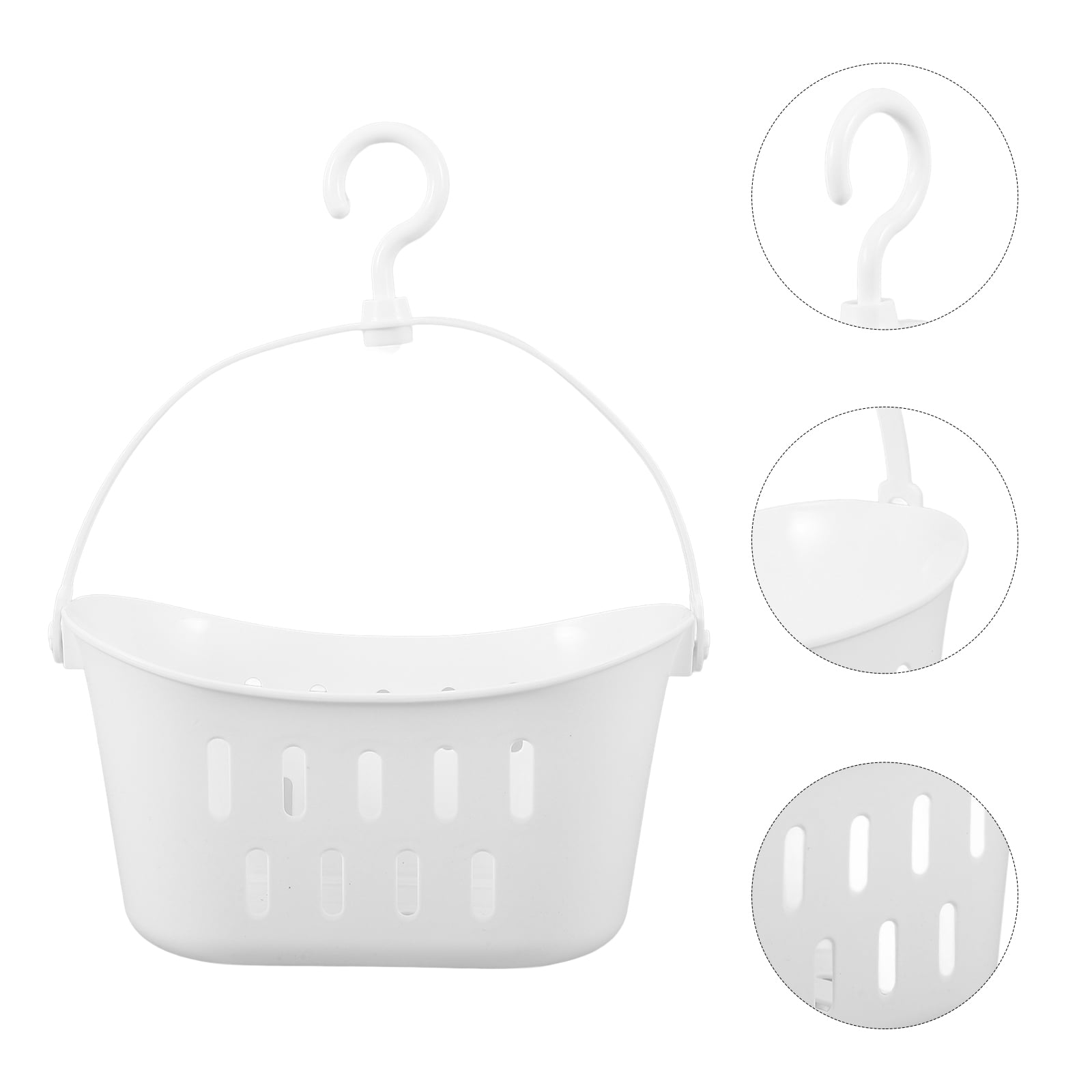 AURARMLET White PP Wall-Mounted Hanging Basket for Home & Bathroom ...