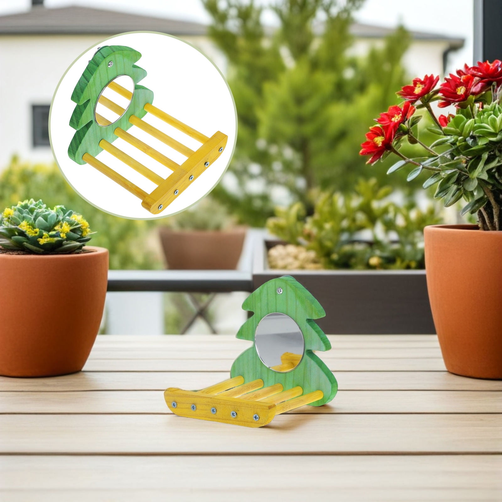 AURARMLET Wood Parrot Playing Stands Bird Exercise Toys Green For ...