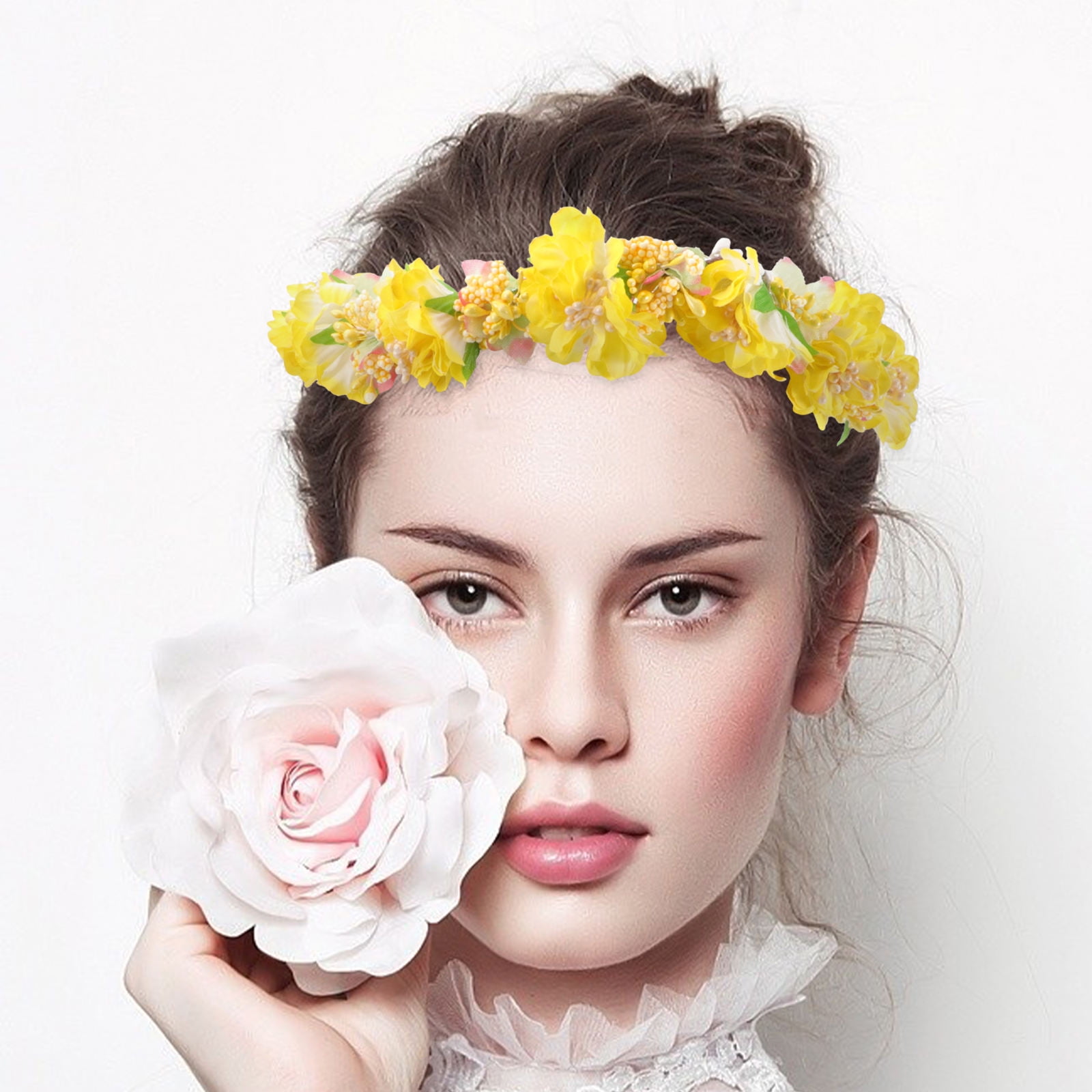 AURARMLET Yellow Cloth Flower Headwear for Decor Delicate Design ...