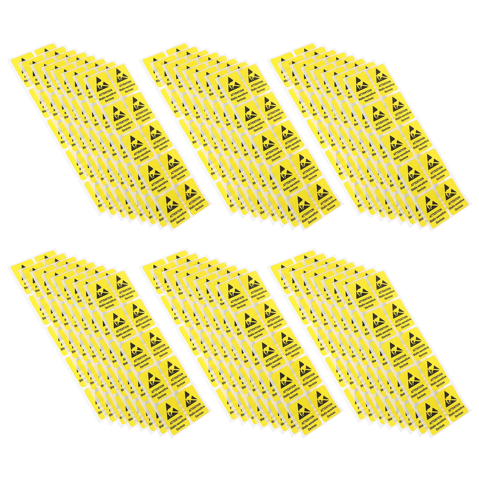 AURARMLET Yellow Rectangular Warning Sign Stickers 80Set For Mechanical ...