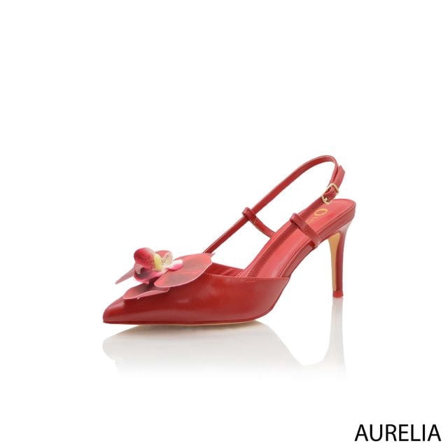 AURELIA Women's Floral Pointed Toe Slingback Stiletto Heels Dress Pumps ...