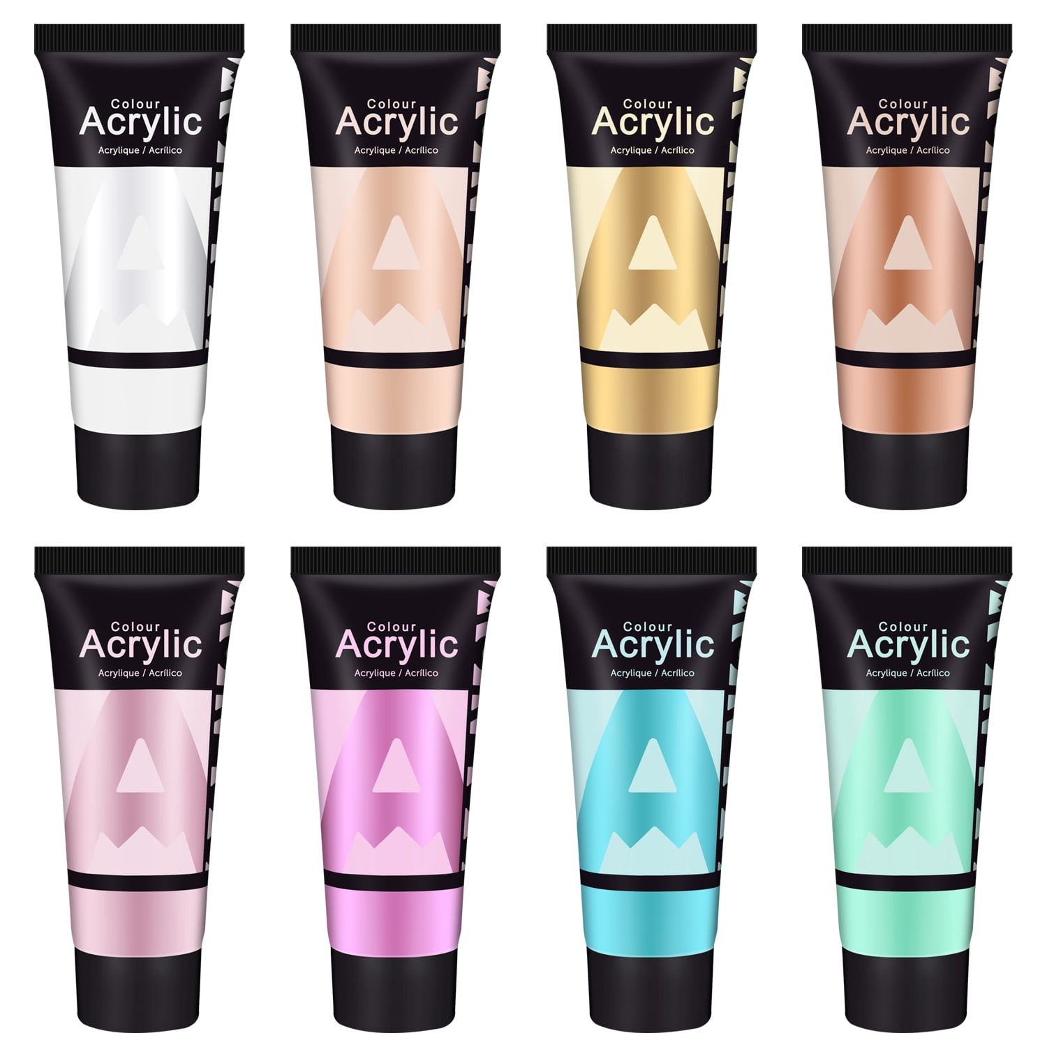 AUREUO Metallic Acrylic Paint Set - 8 Pearlescent Colors 0.71 Fl Oz ...