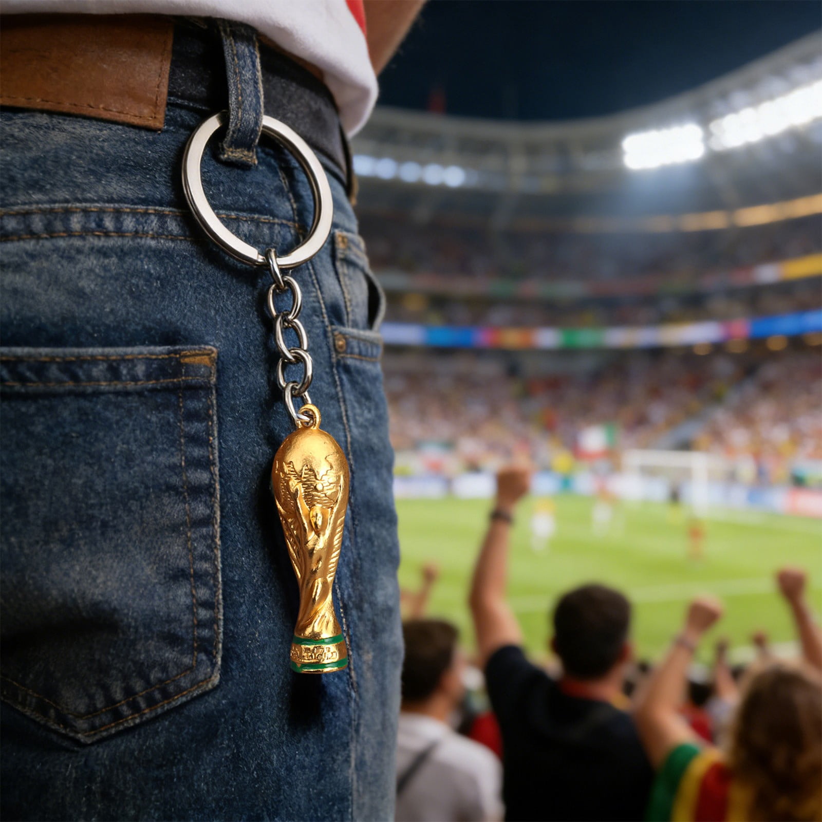 AURIGATE 2-Piece World Cup Trophy Keychain Set, Mini Metal Soccer ...