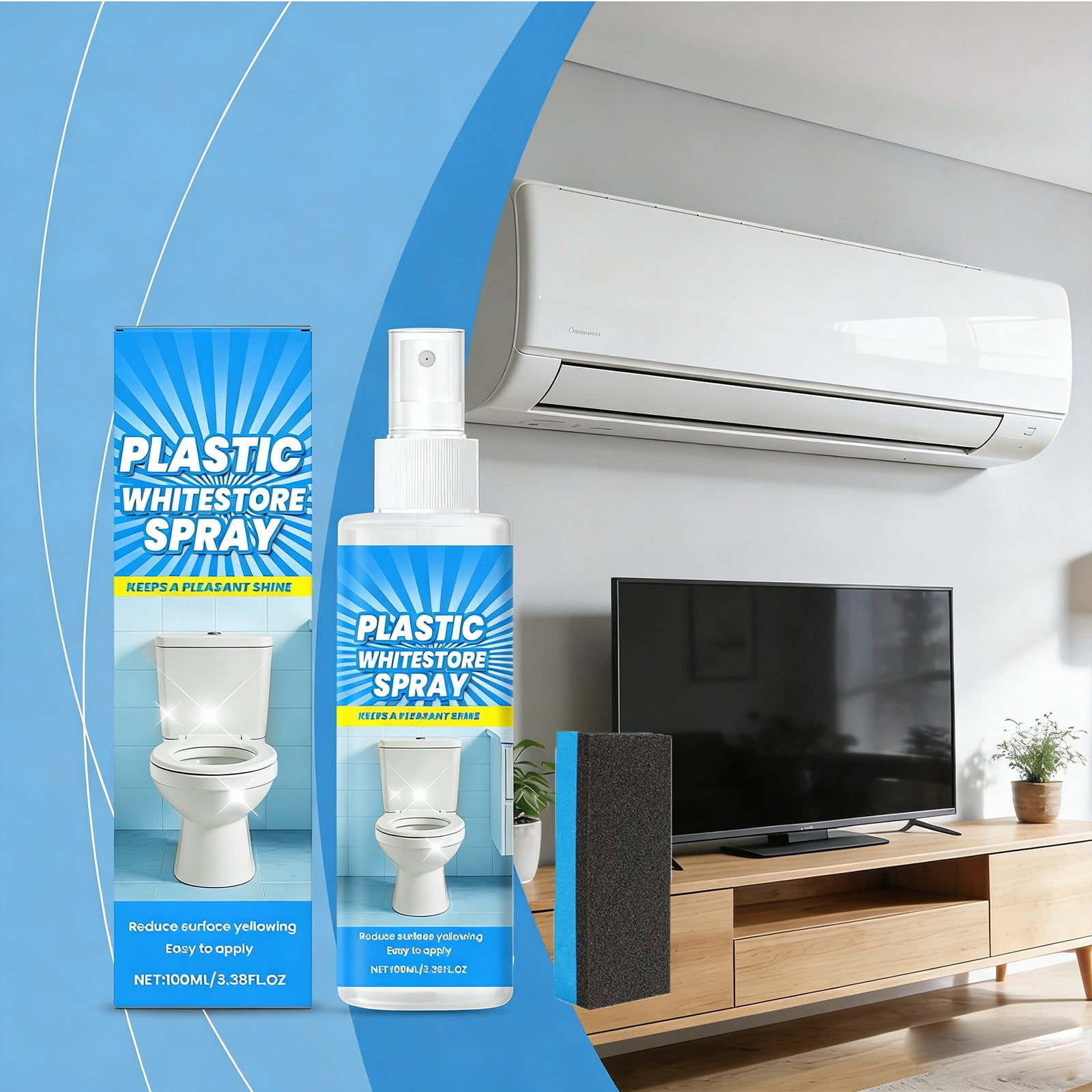 AURIGATE 3.4 oz Plastic Cleaner Spray, Streak-Free Surface Cleaner with ...