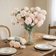 AURIGATE 3 Heads Artificial Ranunculus Flowers 18.9 Inch, Flocked Faux ...