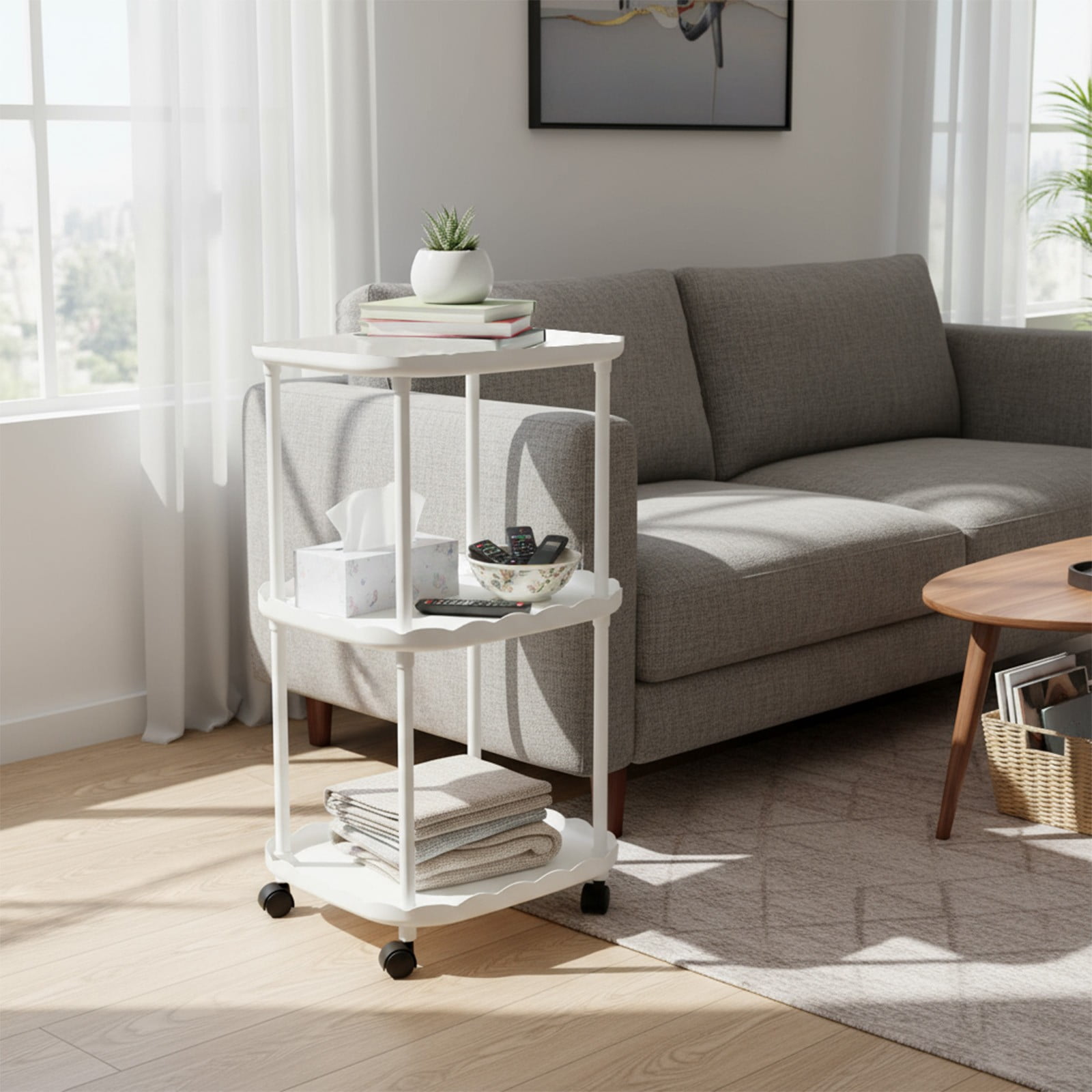 AURIGATE 3-Tier Mini Rolling Cart with Wheels,Multifunction Utility ...