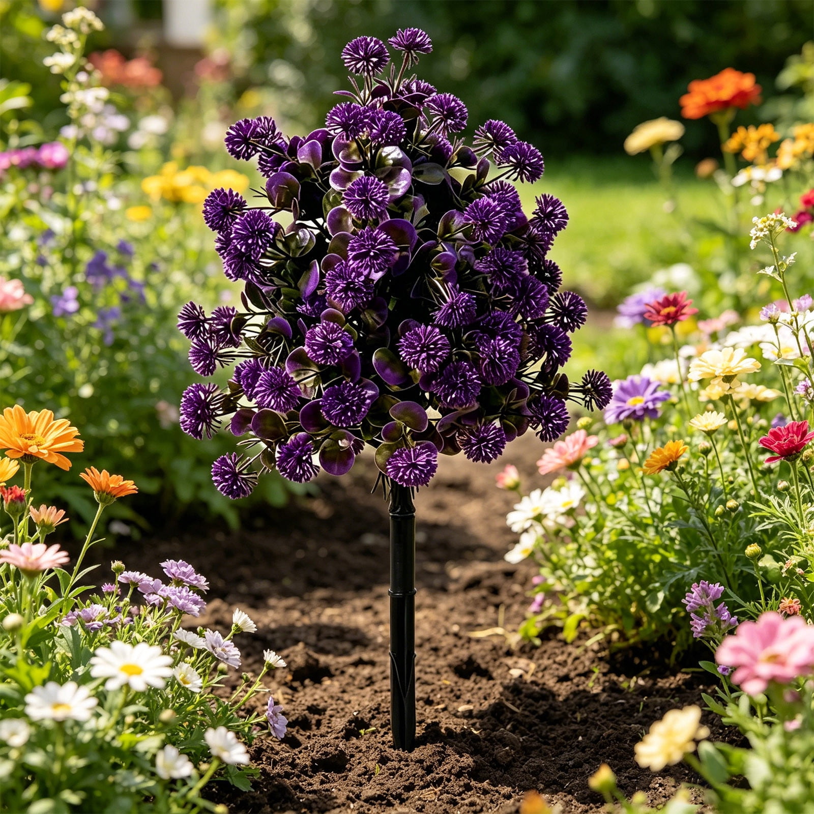 AURIGATE 4th of July Artificial Dandelion Ball Flowers Stakes,18.1in ...