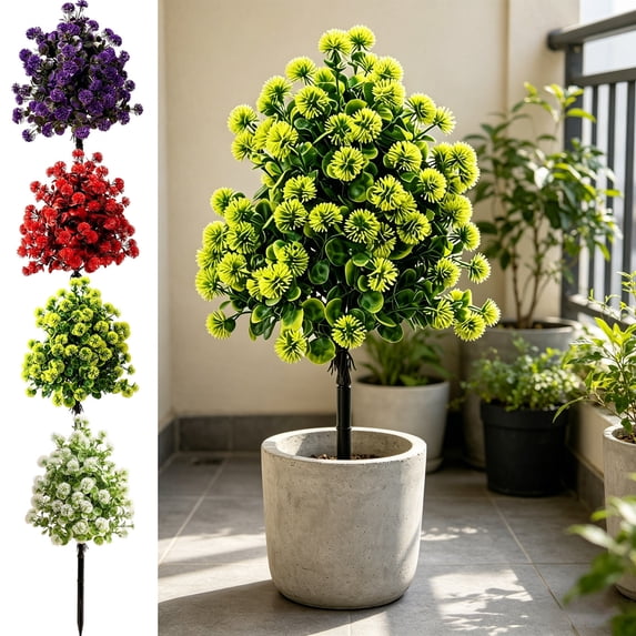 AURIGATE 4th of July Artificial Dandelion Ball Flowers Stakes,18.1in ...