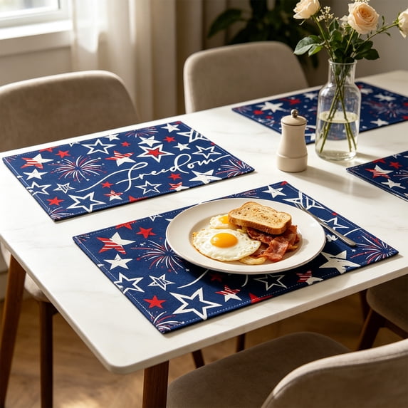 AURIGATE 4th of July Placemat, Polyester Placemat for Dining Table ...