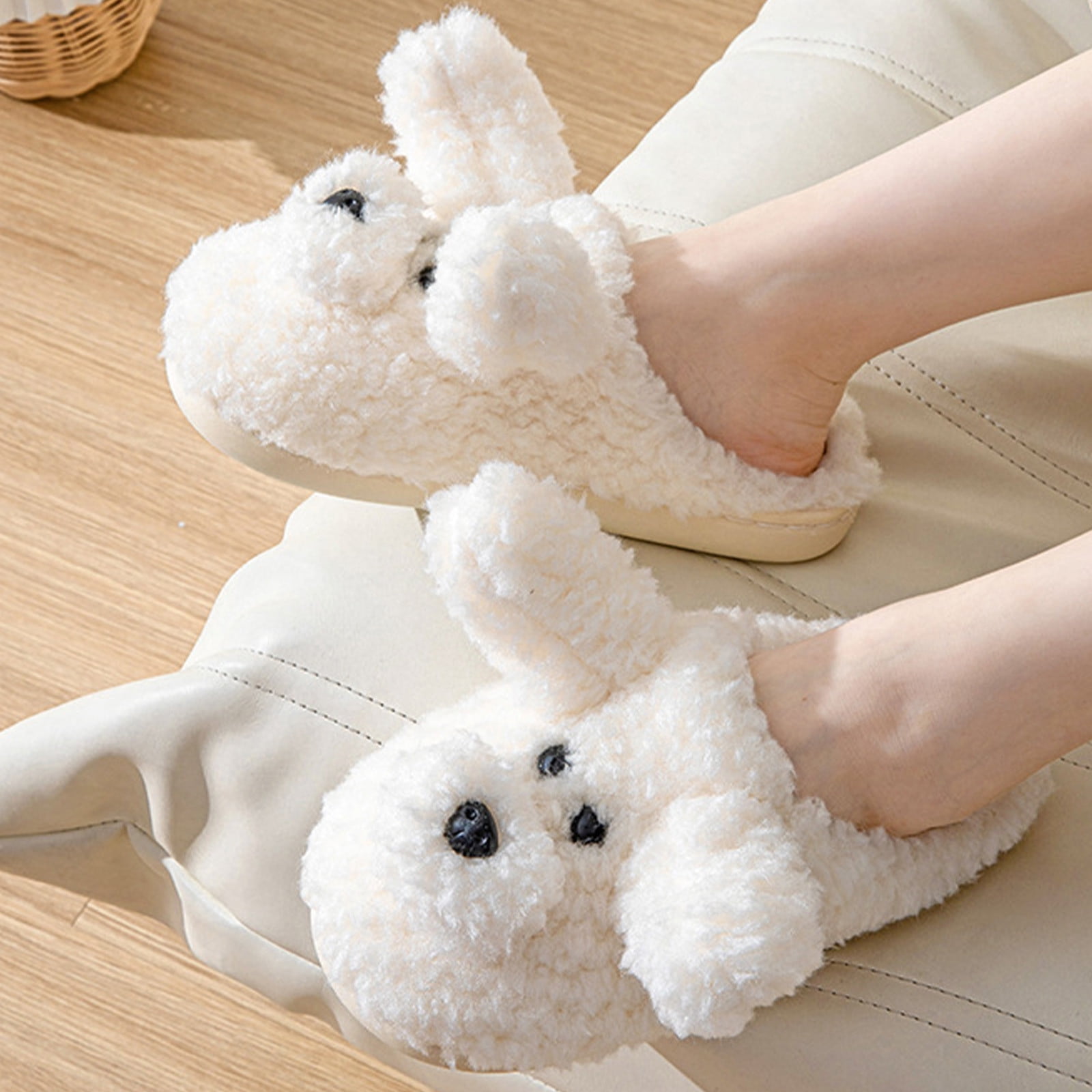 AURIGATE Christmas Cute Puppy Slipper 3D Cartoon Fluffy Teddy Dog ...