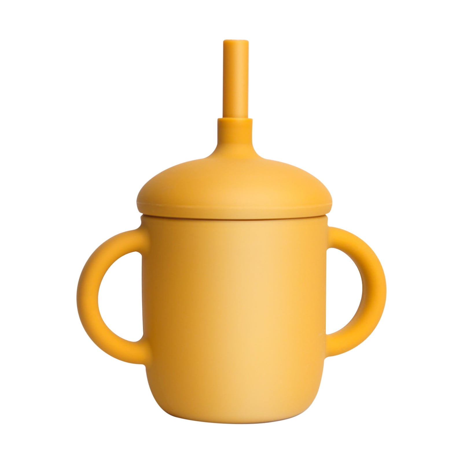 AURIGATE Cute 2-1 Silicone Straw Sippy Cup with Stopper - Spill-proof ...