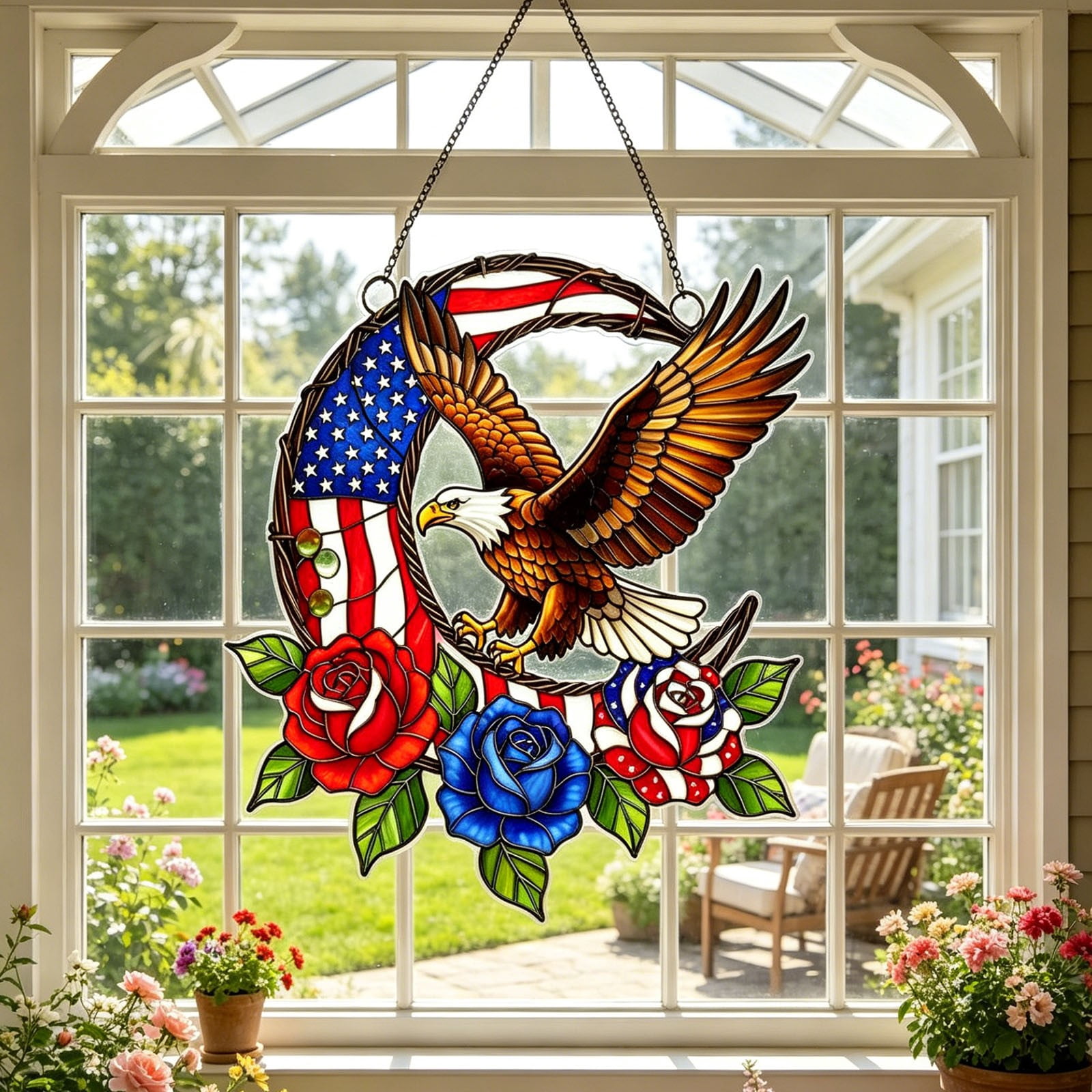 AURIGATE Eagle Shaped Acrylic Pendant, Patriotic Hanging Ornament ...