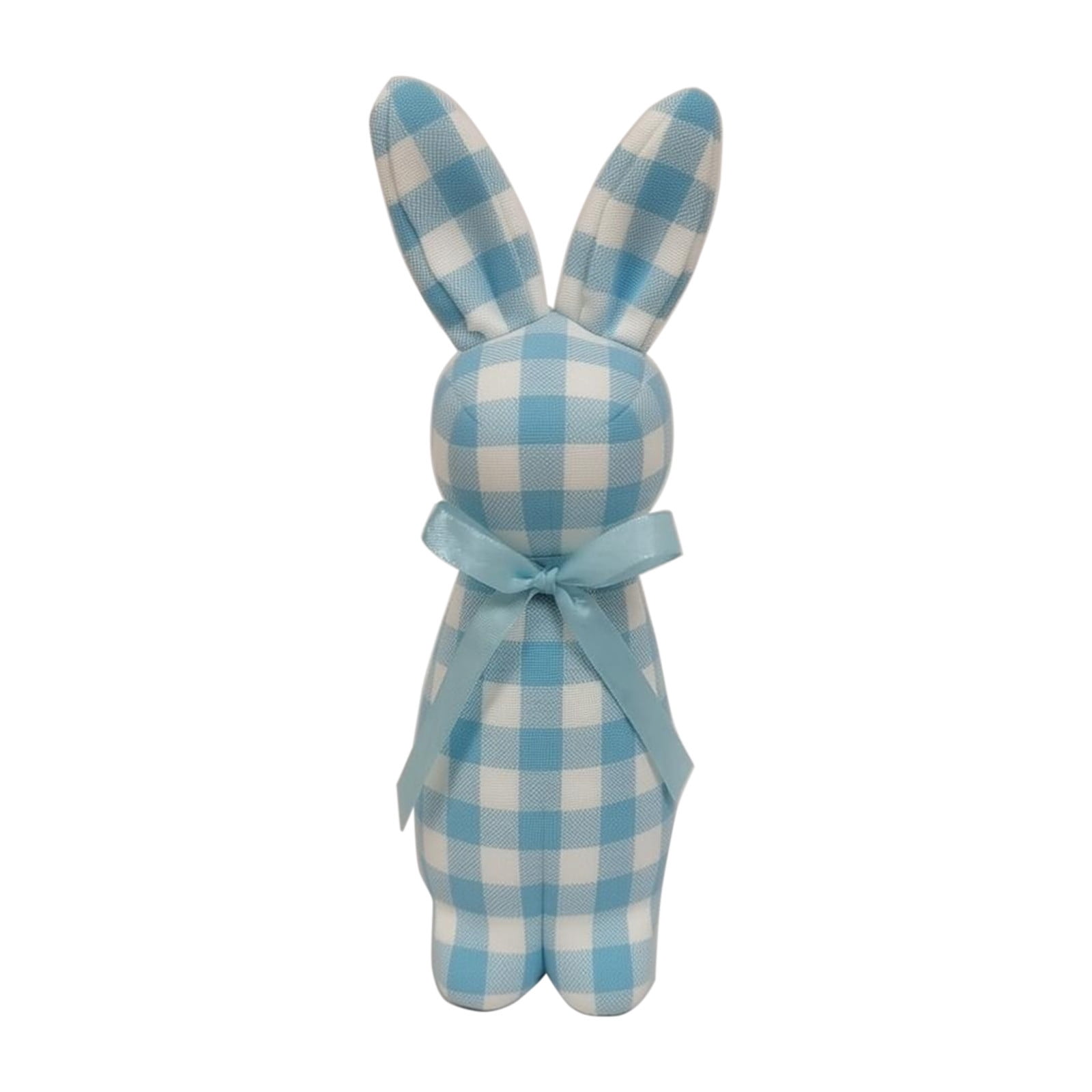 AURIGATE Easter Blue & White Checkered Bunny Figurines, Foam Tabletop ...