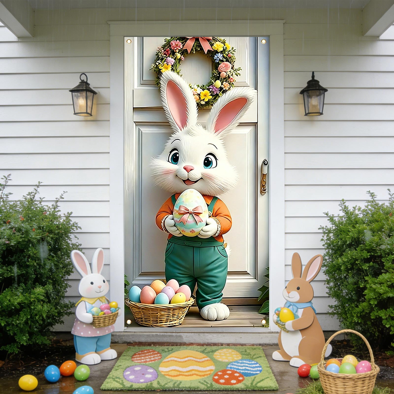 AURIGATE Easter Bunny Door Cover - 35×71in Large Weather-Resistant Door ...