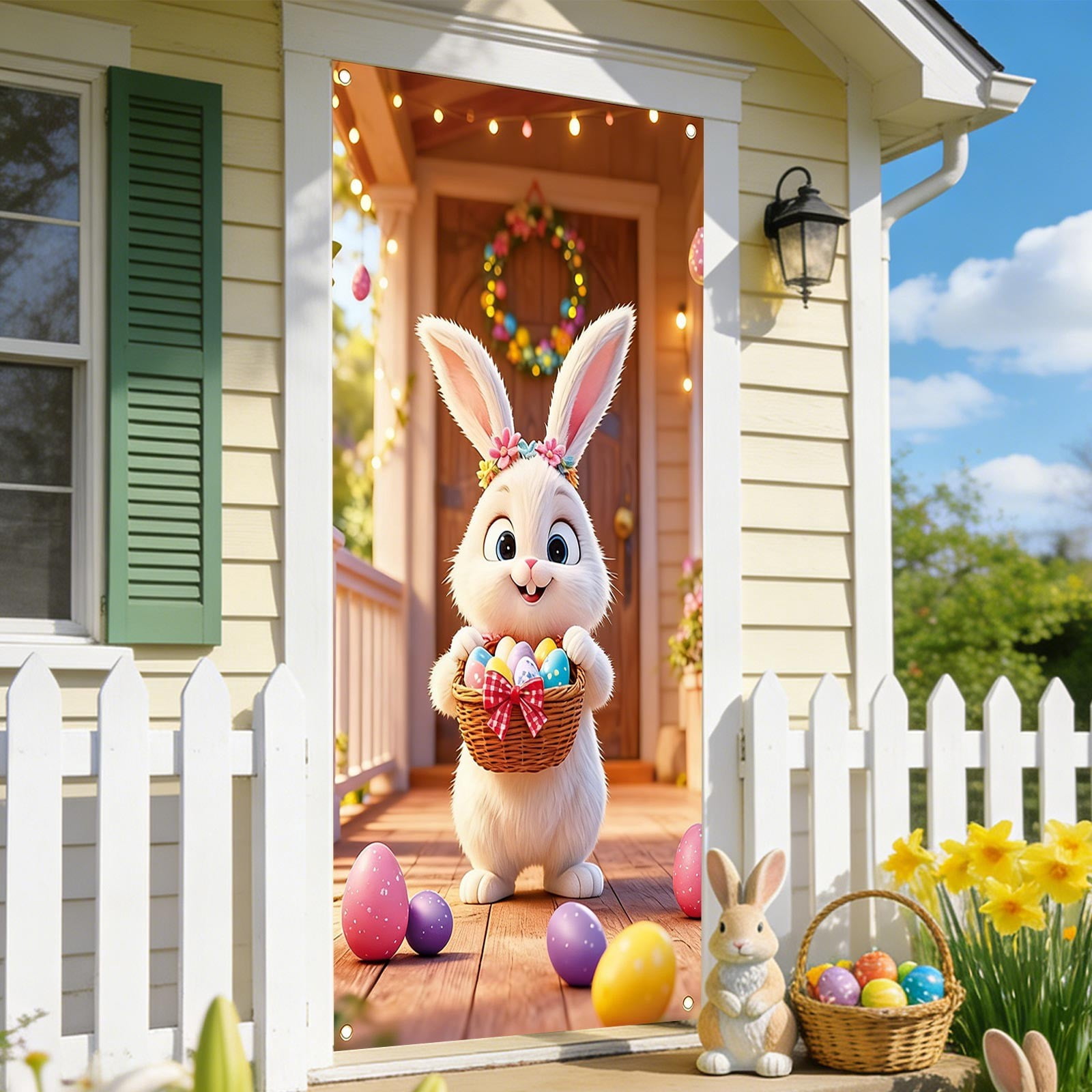 AURIGATE Easter Bunny Door Cover - 35×71in Large Weather-Resistant Door ...