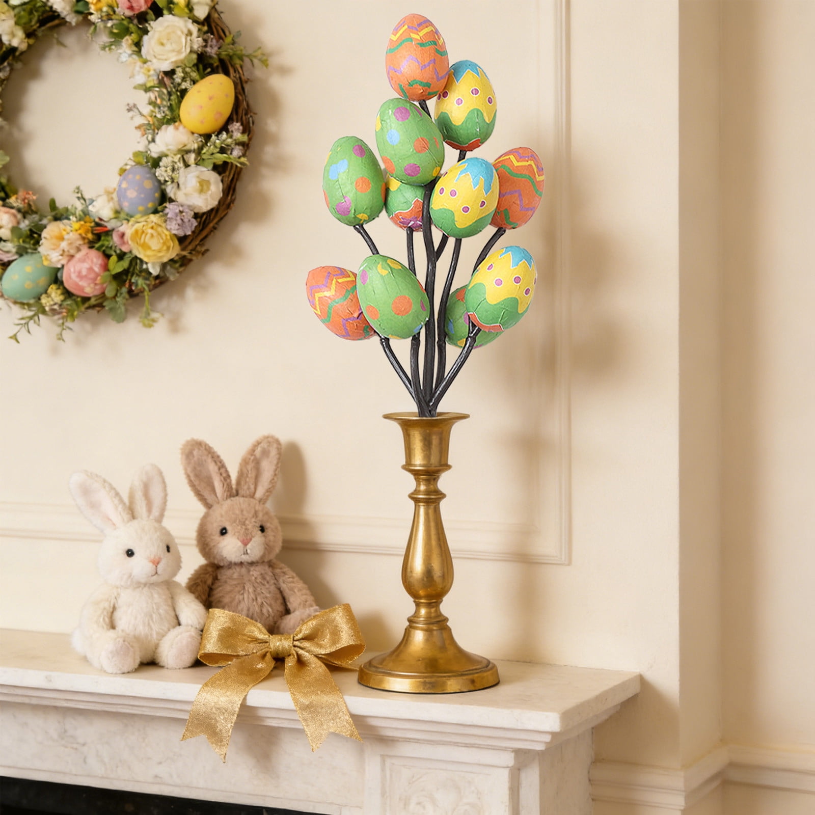 AURIGATE Easter Egg Decorative Branches, Colorful & Patterned Egg Picks ...
