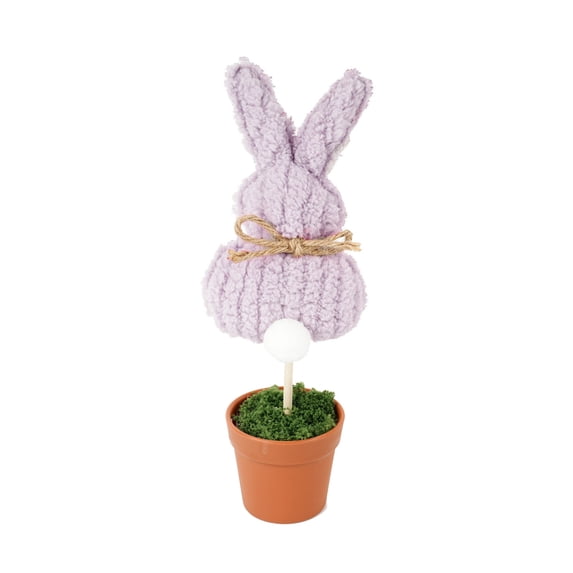 AURIGATE Easter Purple Bunny Potted Decor Cute Fluffy Rabbit Figurine ...