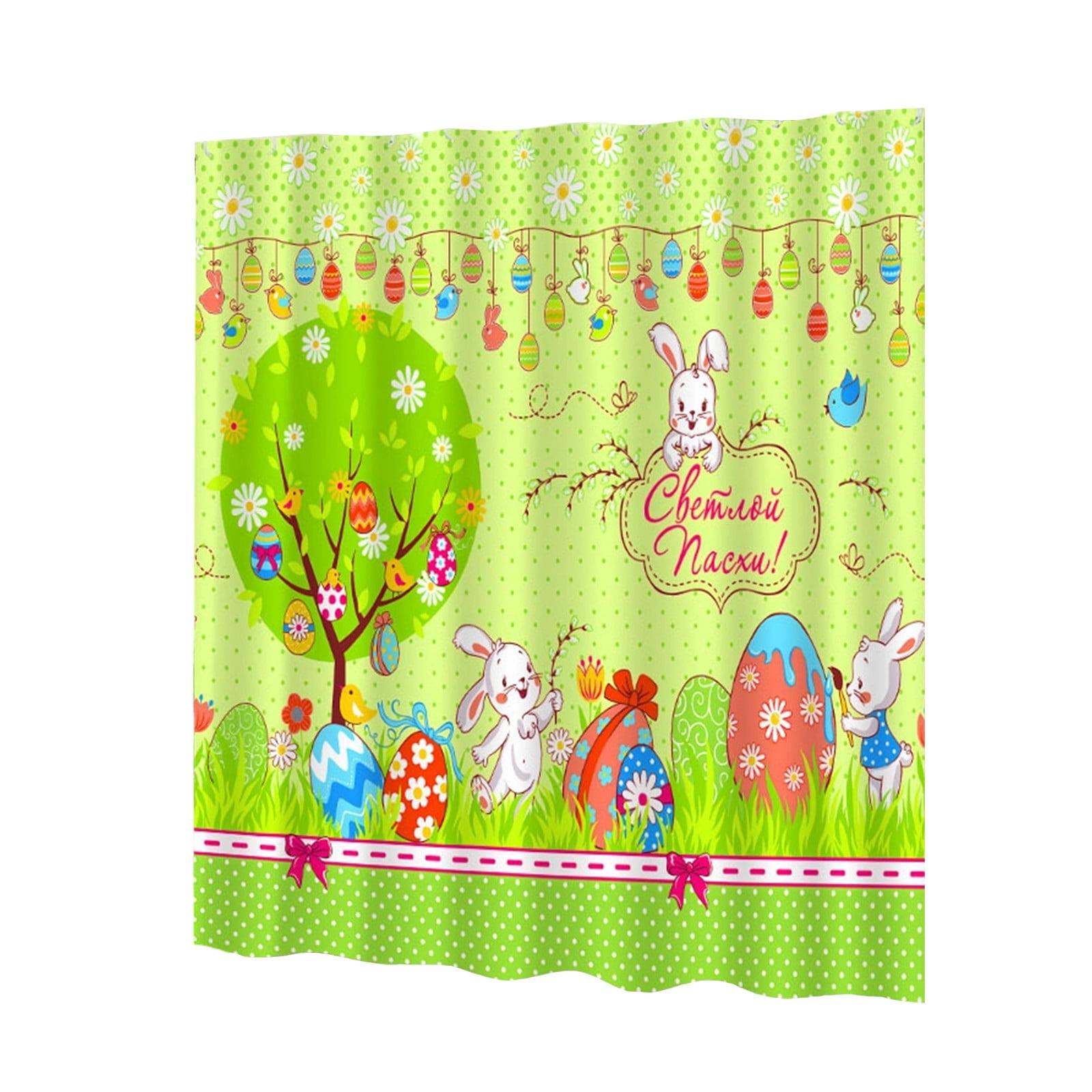 AURIGATE Easter Shower Curtain 70.87x39.37in, Polyester Easter Bathroom ...