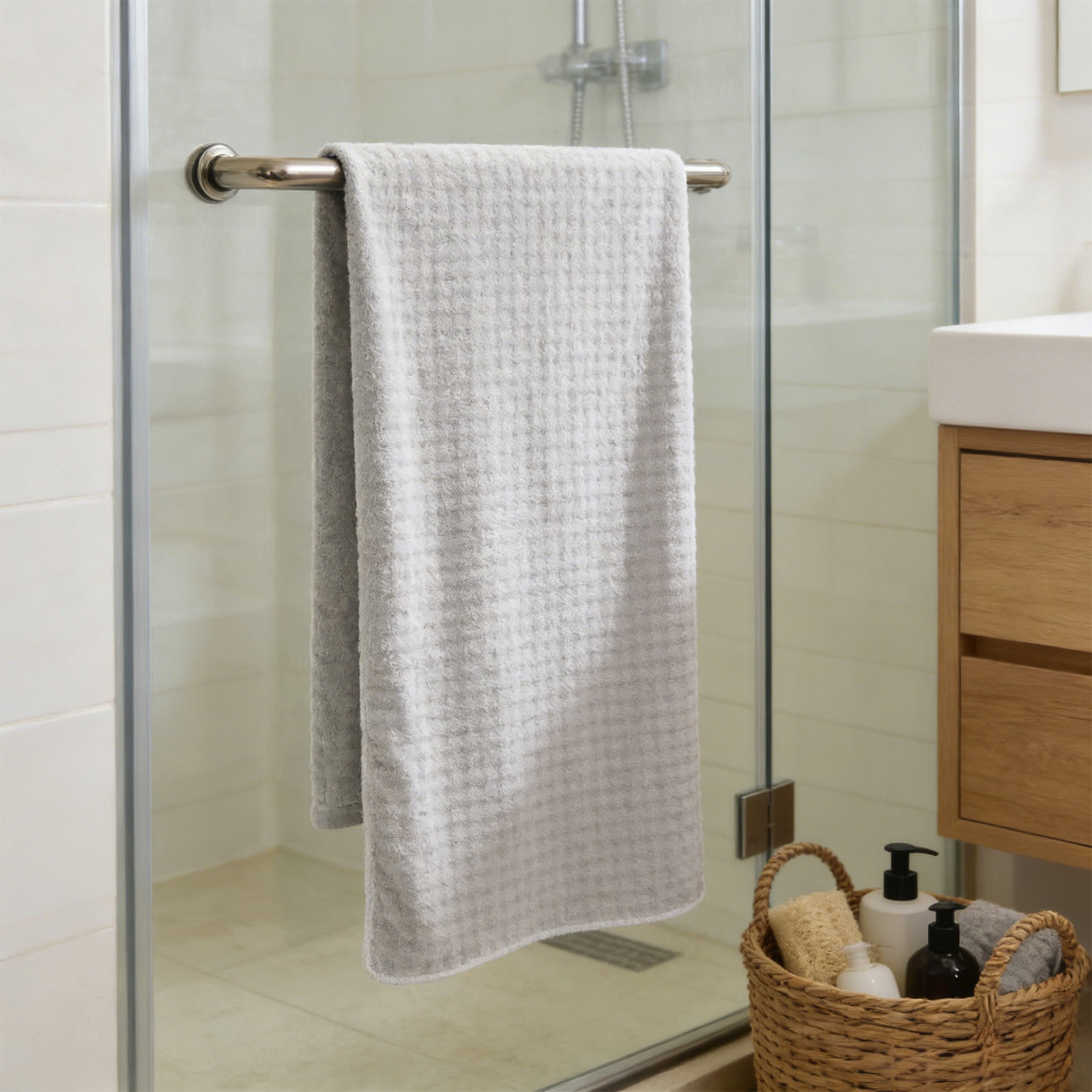 AURIGATE Flock Thick Extra Large Bath Towels 55 X 27.55 Inches, 300 GSM ...