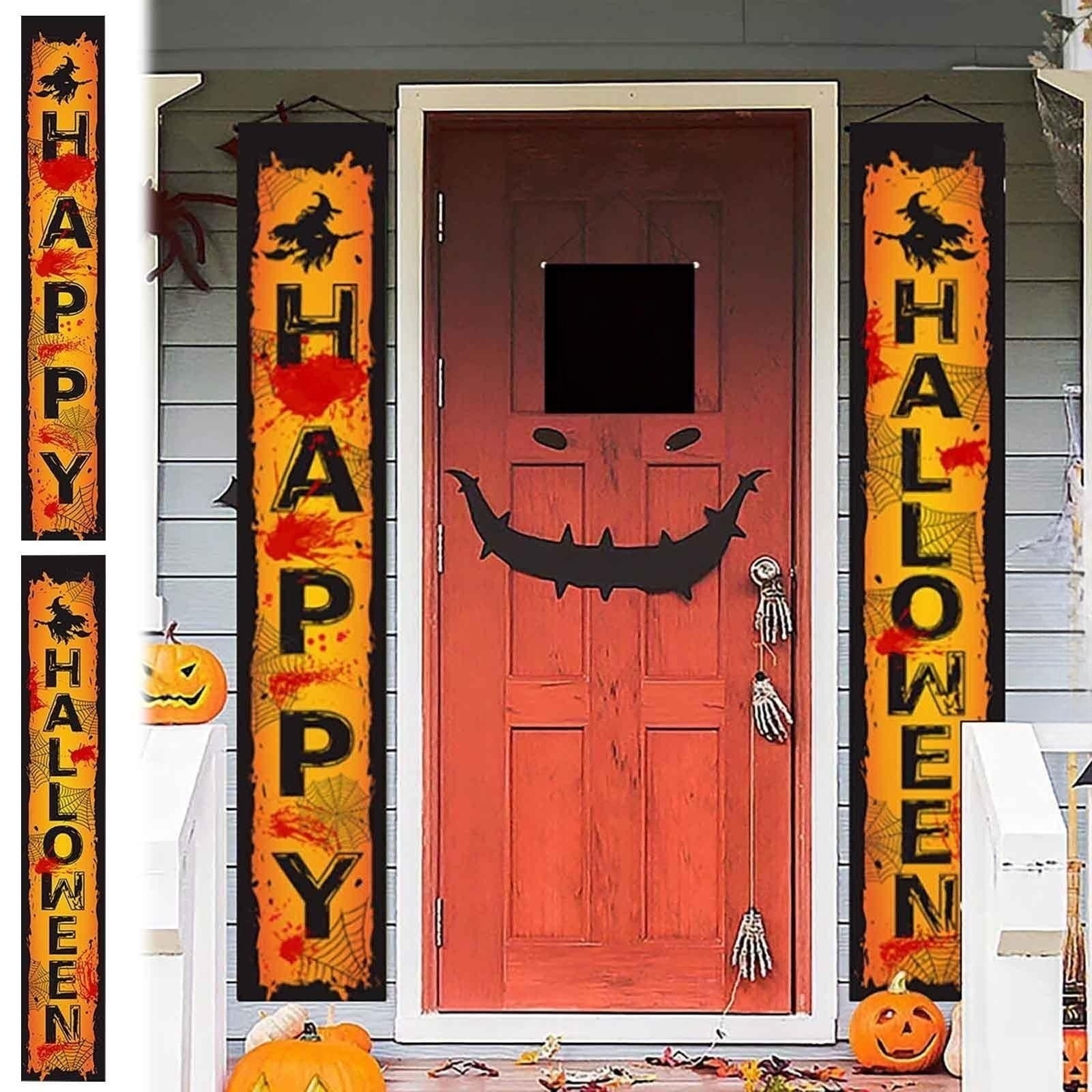 AURIGATE Halloween Decorations Happy Halloween Banner Halloween Door ...