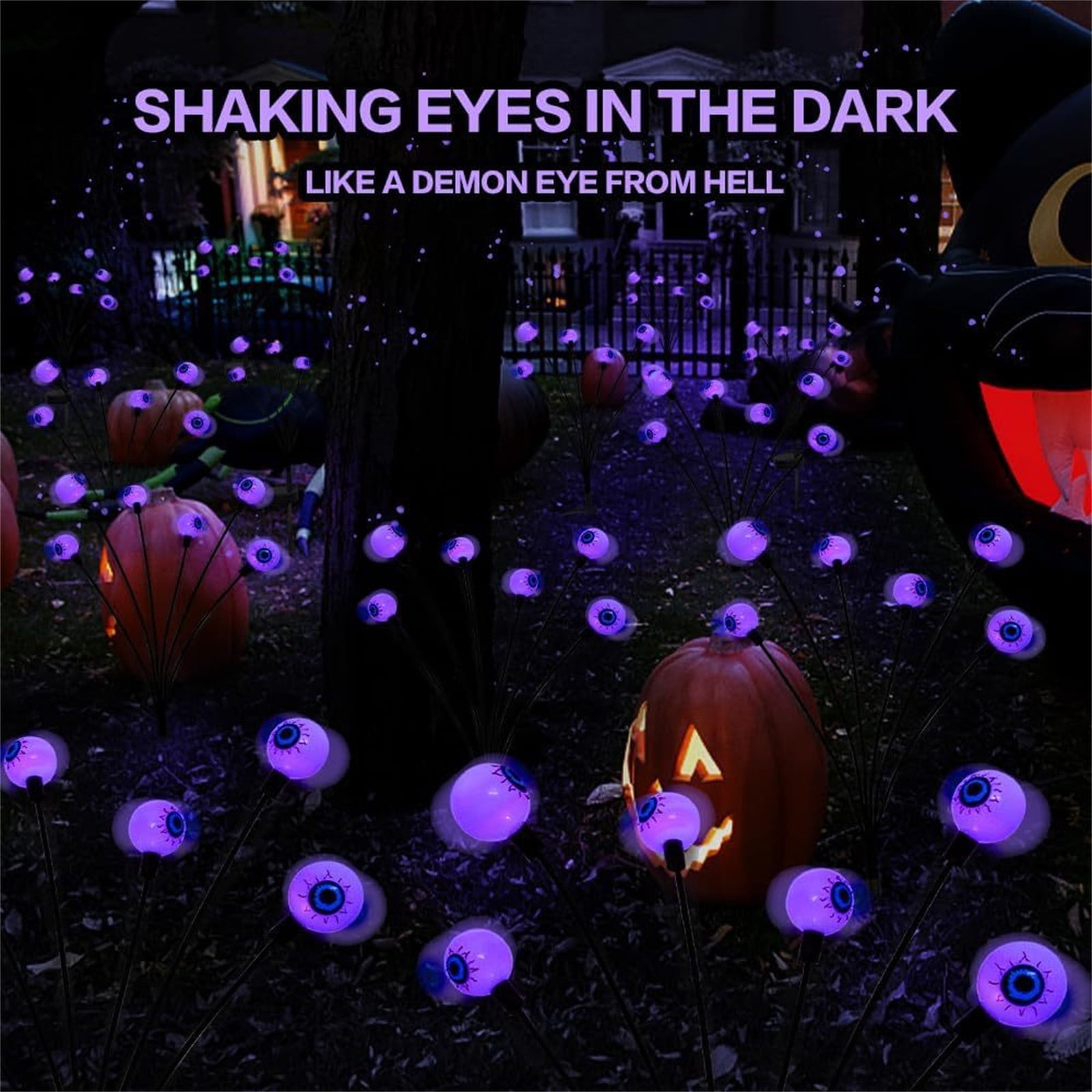 AURIGATE Halloween Decorations Outdoor Solar Scary Eyeball Lights ...